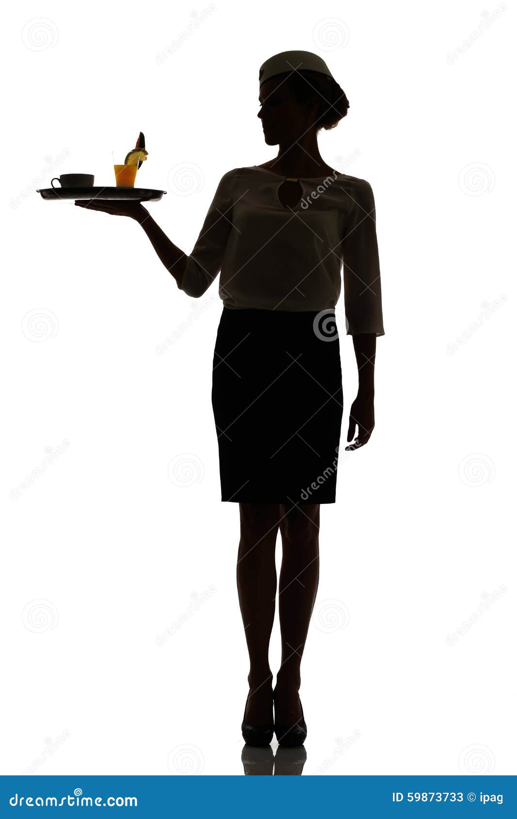Hostess Business Class Travel Silhouette Studio Shot Stock Image ...