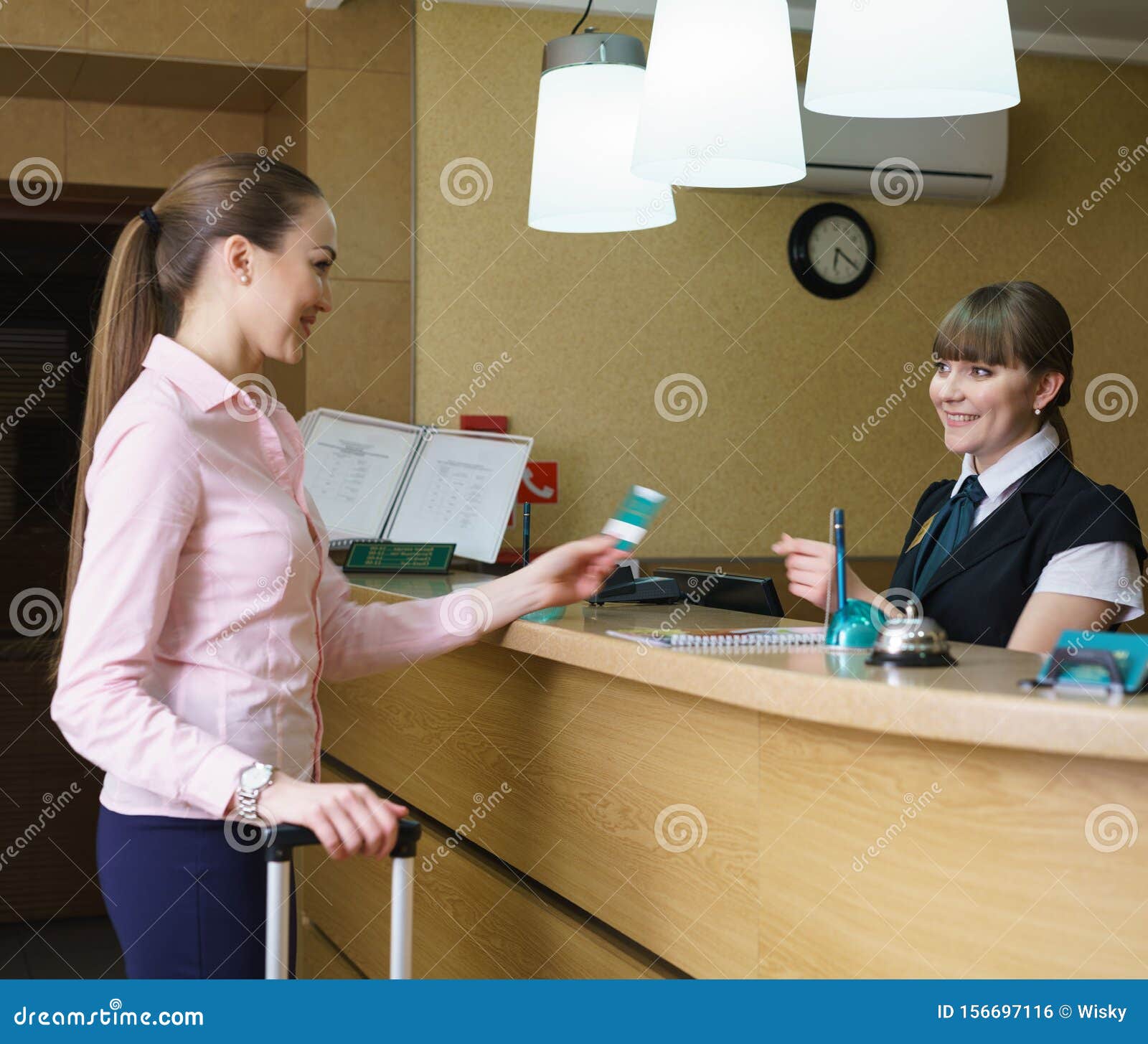 Hostess and Guest Communicate with Each Other Stock Photo - Image of ...