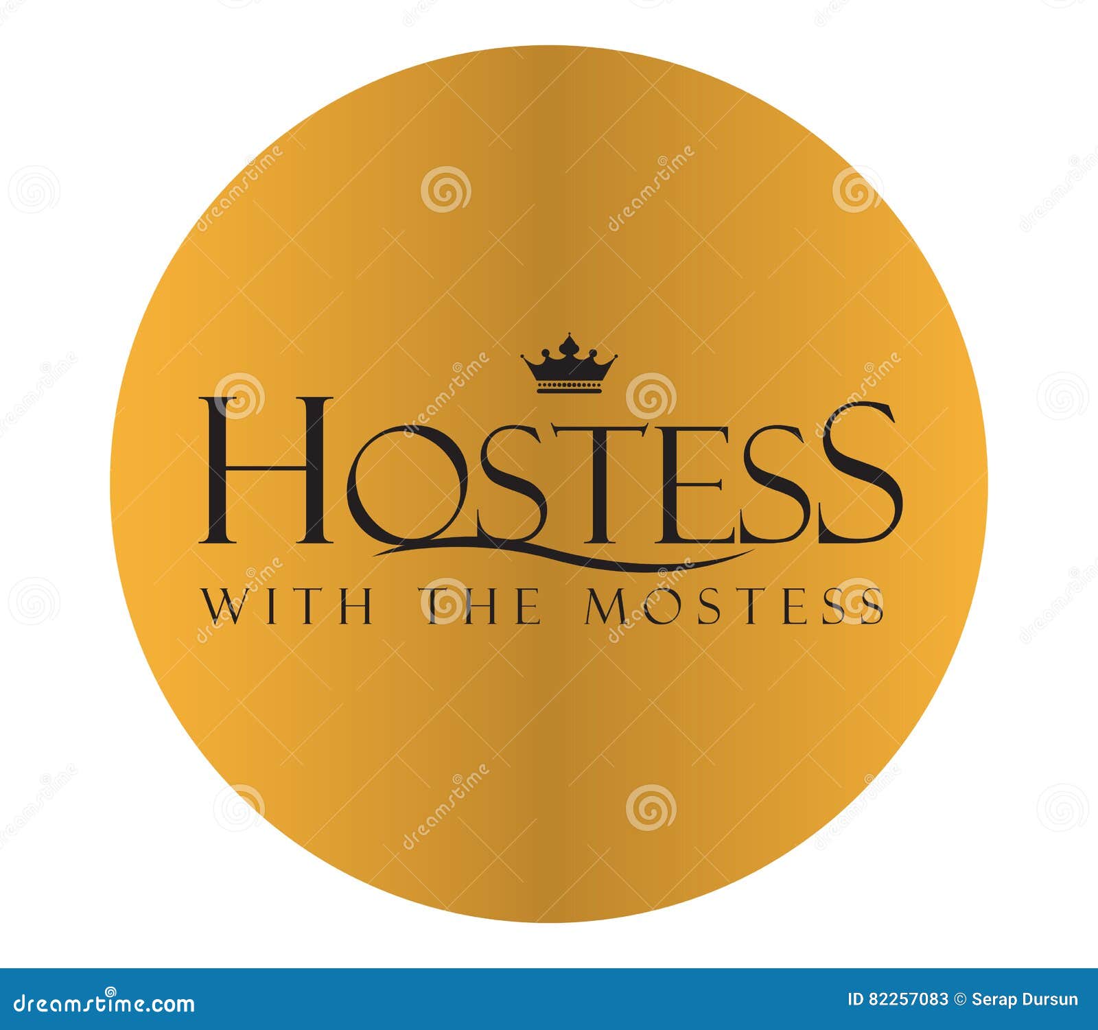 Hostess With The Mostess Logo Design Cartoon Vector