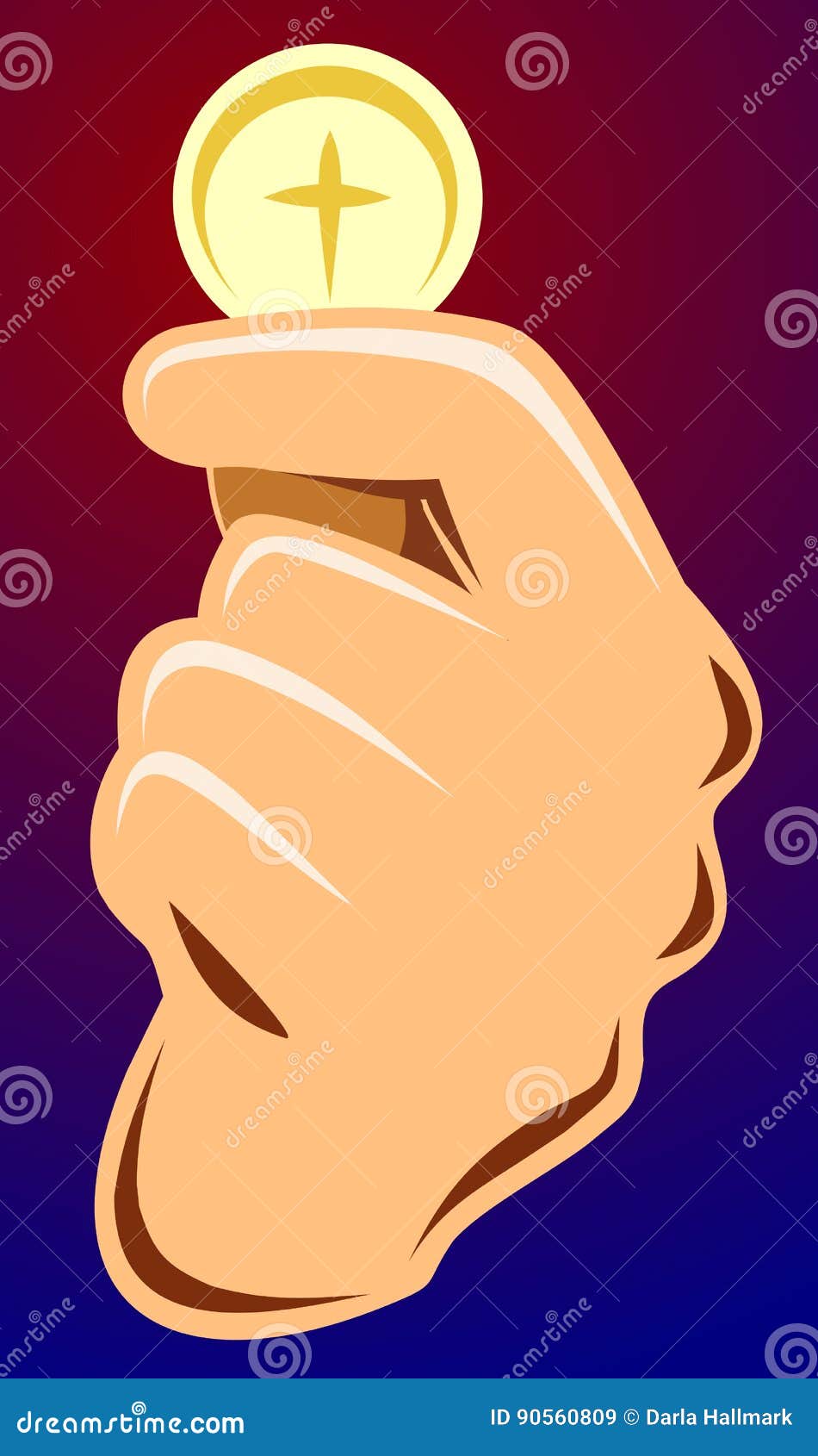 Hostie vektor abbildung. Illustration von symbol, oblate - 90560809