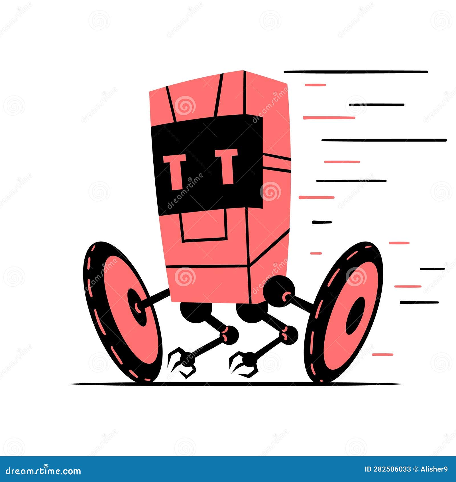 Hostile-looking Robot with Artificial Intelligence Rolls Fast on Wheels ...