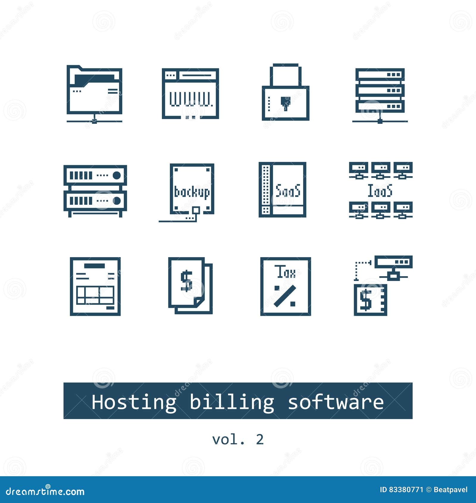 Hosting Billing Software Icons Stock Illustration - Illustration of ...