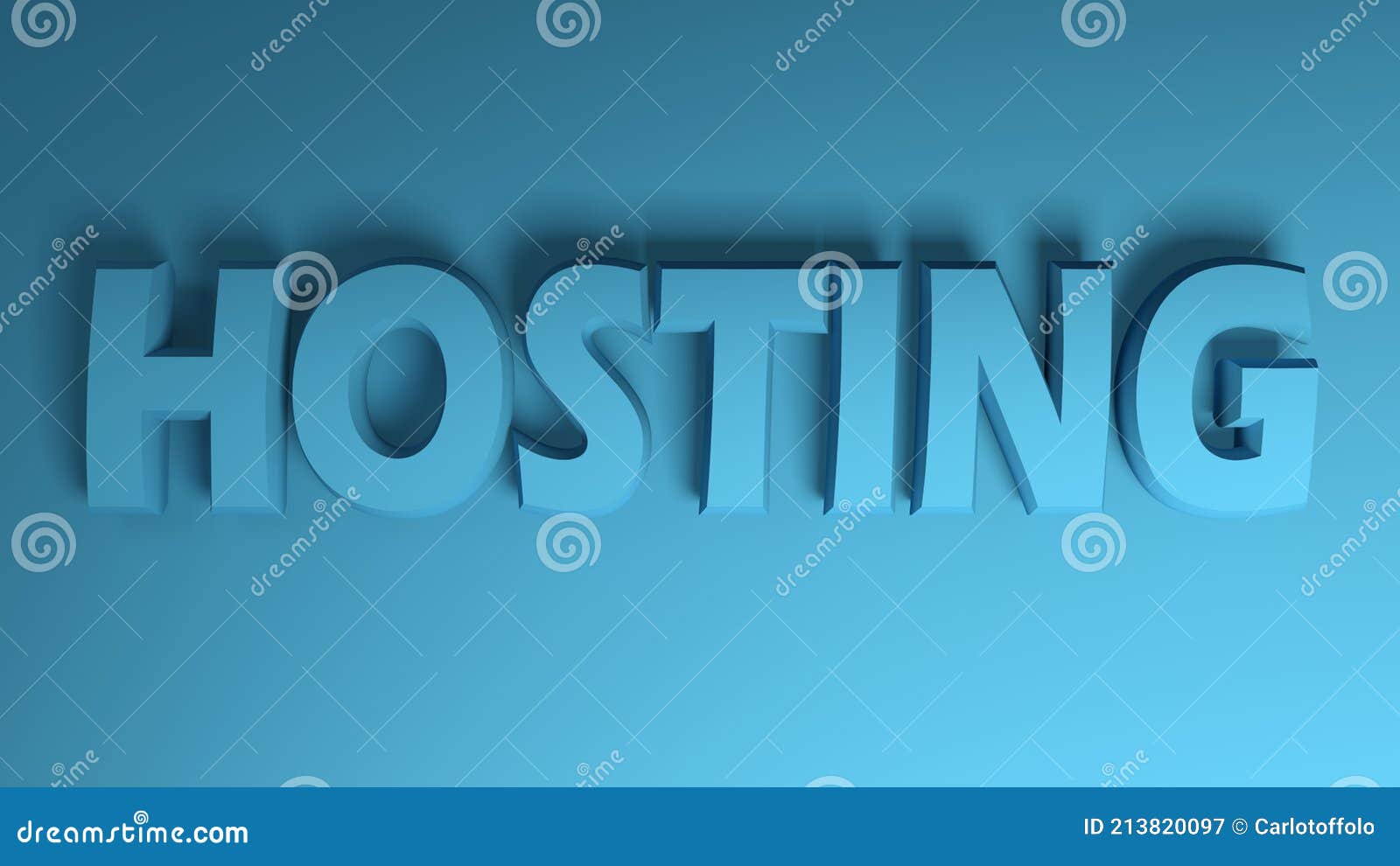 HOSTING Blue Write on Blue Monochrome Background - 3D Rendering ...