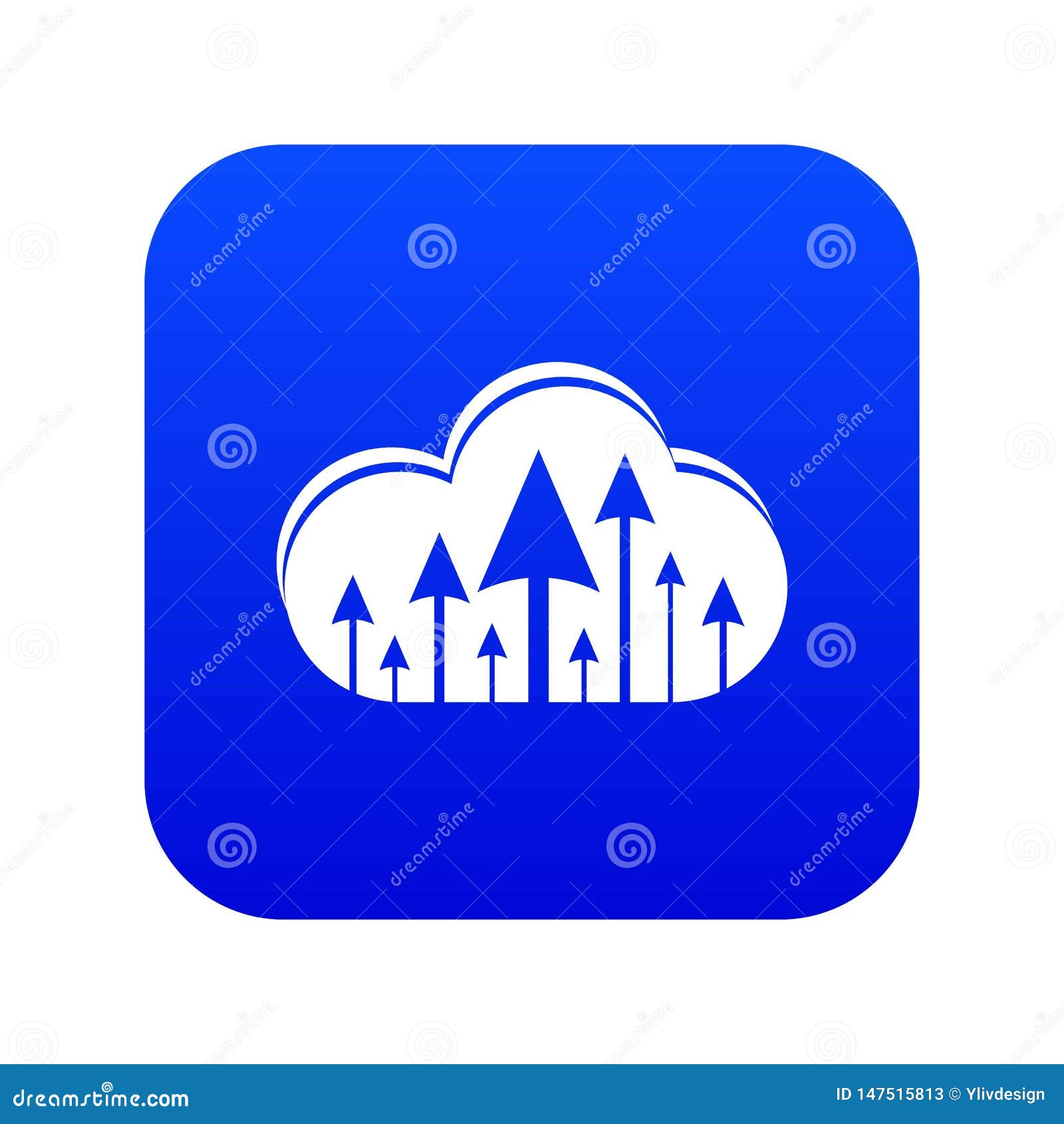 Hosting Cloud Icon Blue Vector Stock Vector - Illustration of computing ...