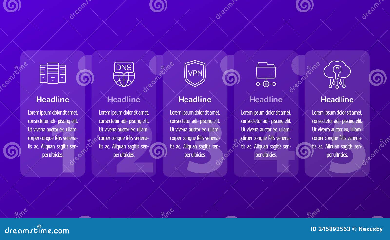 Hosting, Dns And Vpn Infographics Vector Illustration | CartoonDealer ...