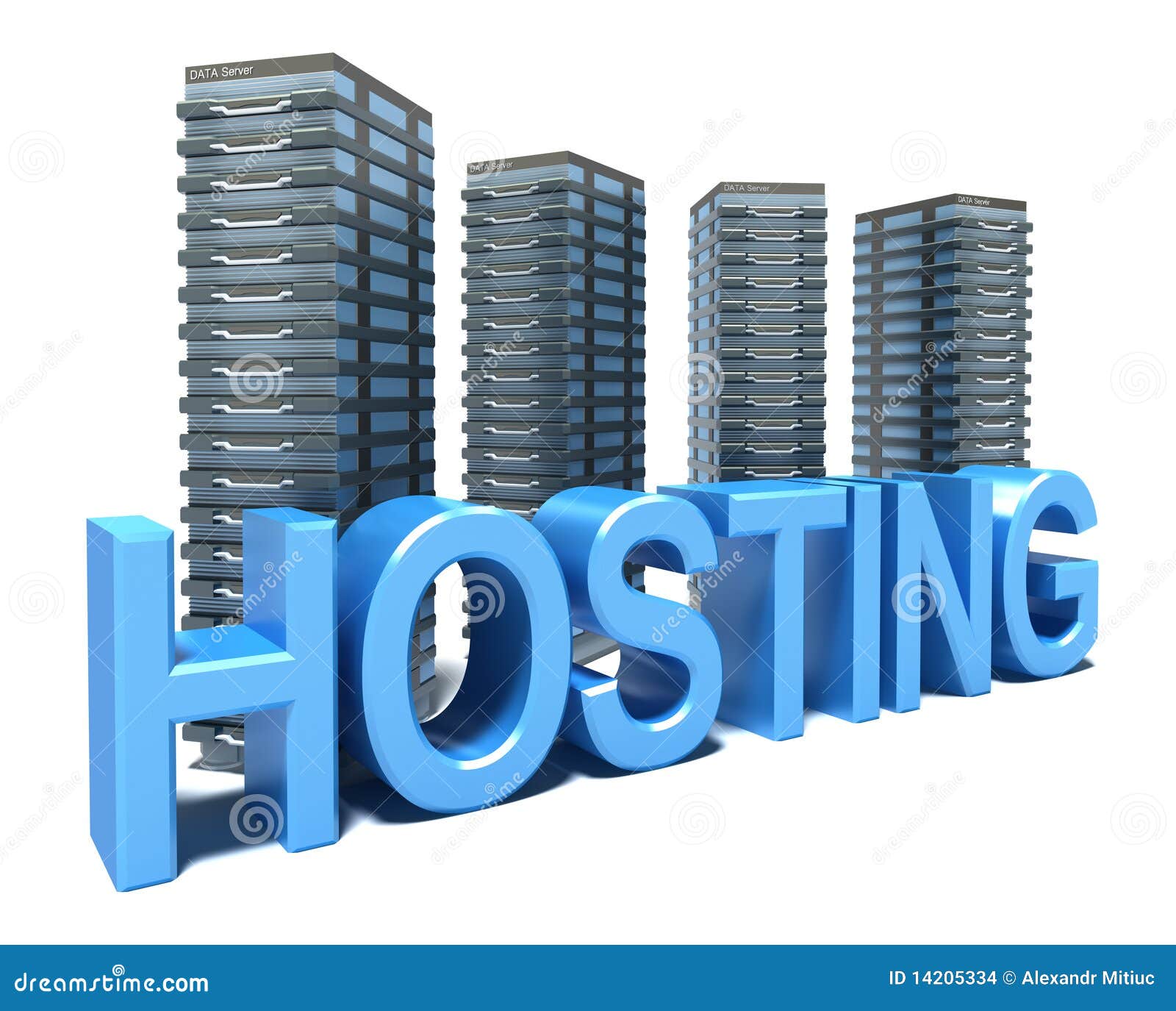 Hosting in Front of Grey Servers Stock Illustration - Illustration of ...