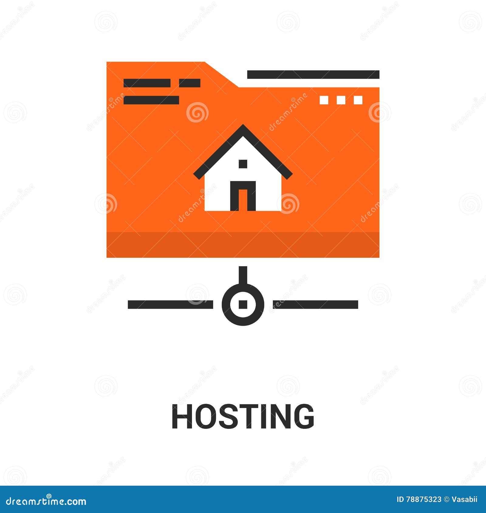 Hosting icon concept stock vector. Illustration of concept - 78875323