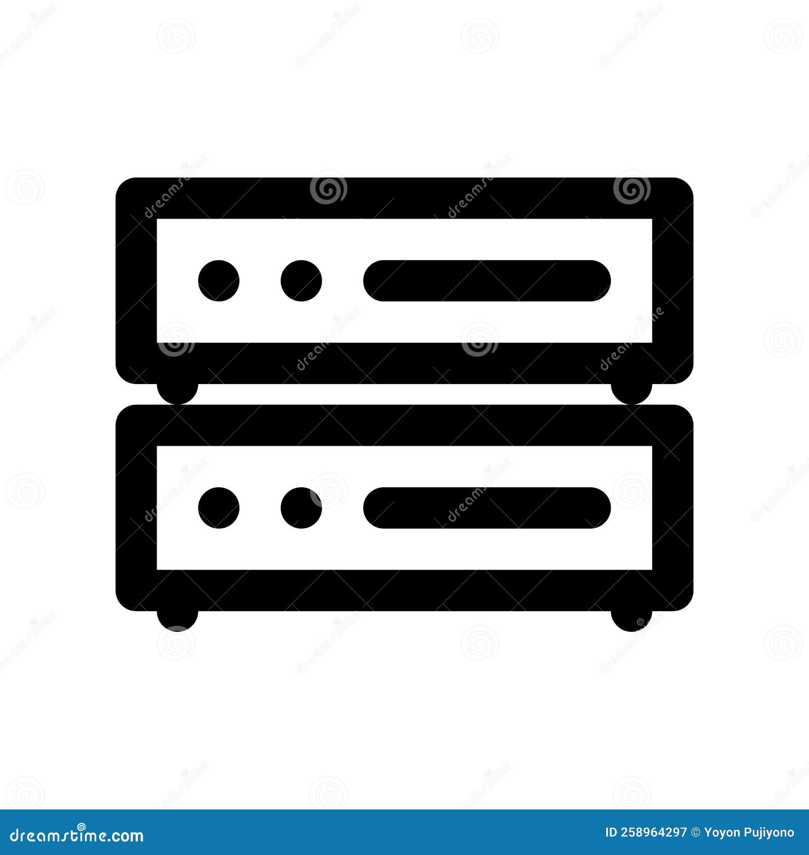 Hosting Icon with Server Storage Stock Vector - Illustration of ...