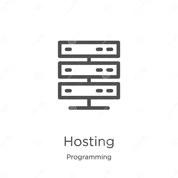 Hosting Icon Vector from Programming Collection. Thin Line Hosting Outline Icon Vector ...