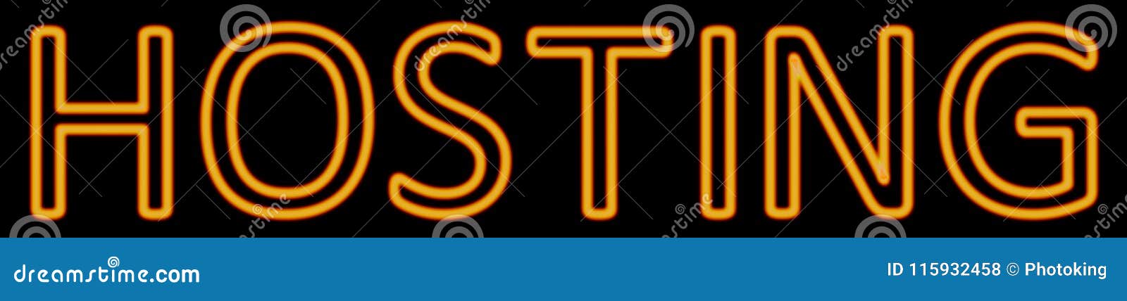 Hosting neon sign stock illustration. Illustration of configuration ...