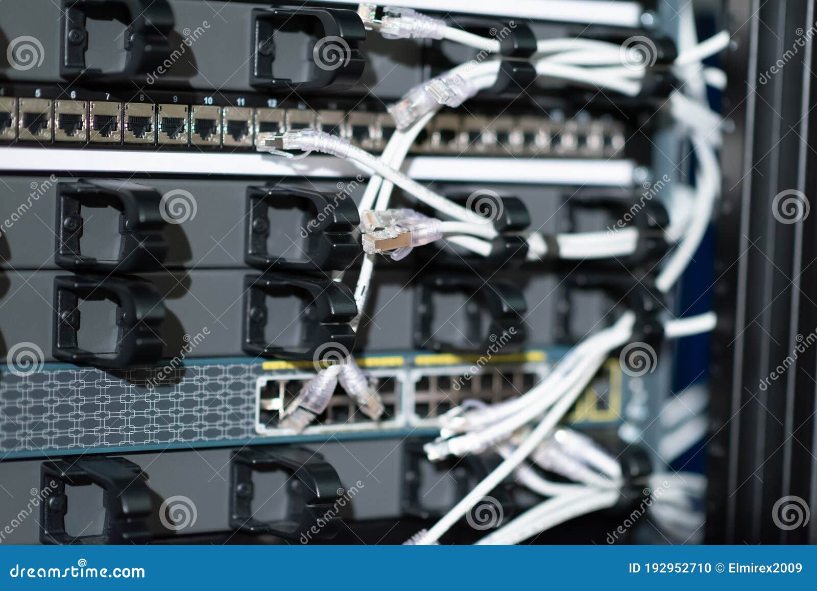 Hosting Platform for Modern Internet Resources. Rack with Server Data ...