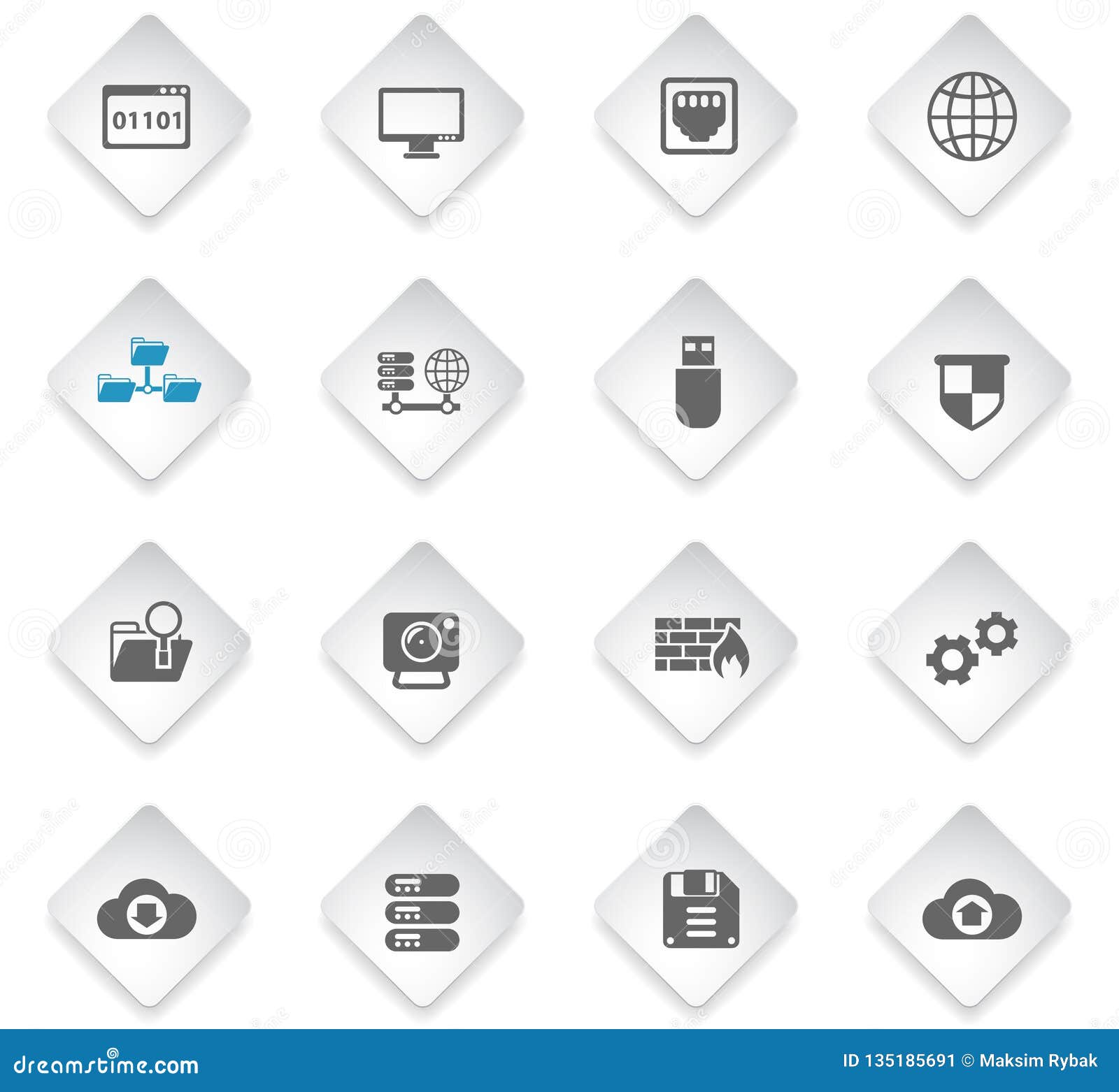 Hosting provider icon set stock vector. Illustration of computer ...