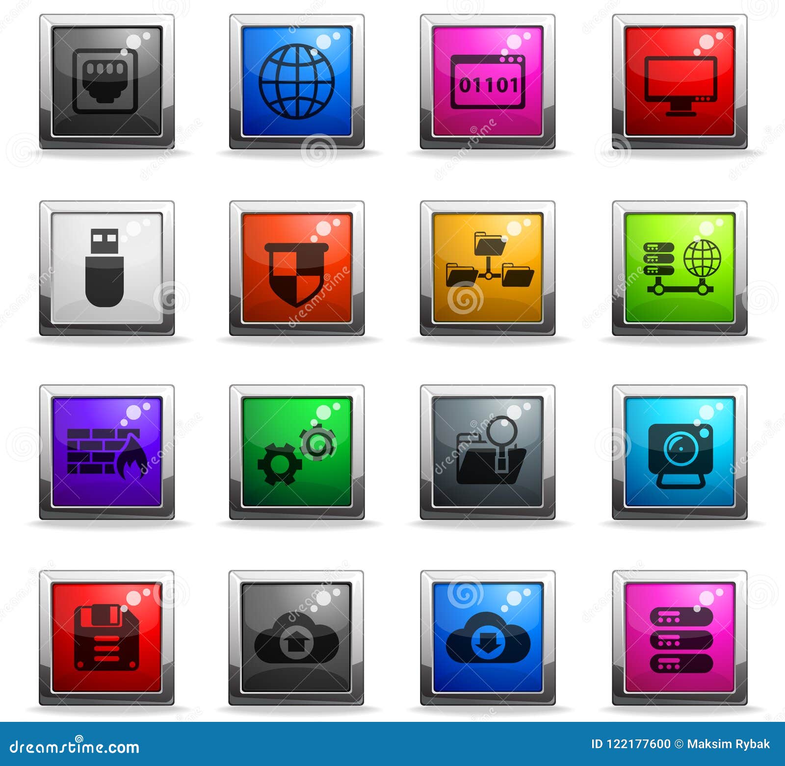 Hosting provider icon set stock vector. Illustration of upload - 122177600