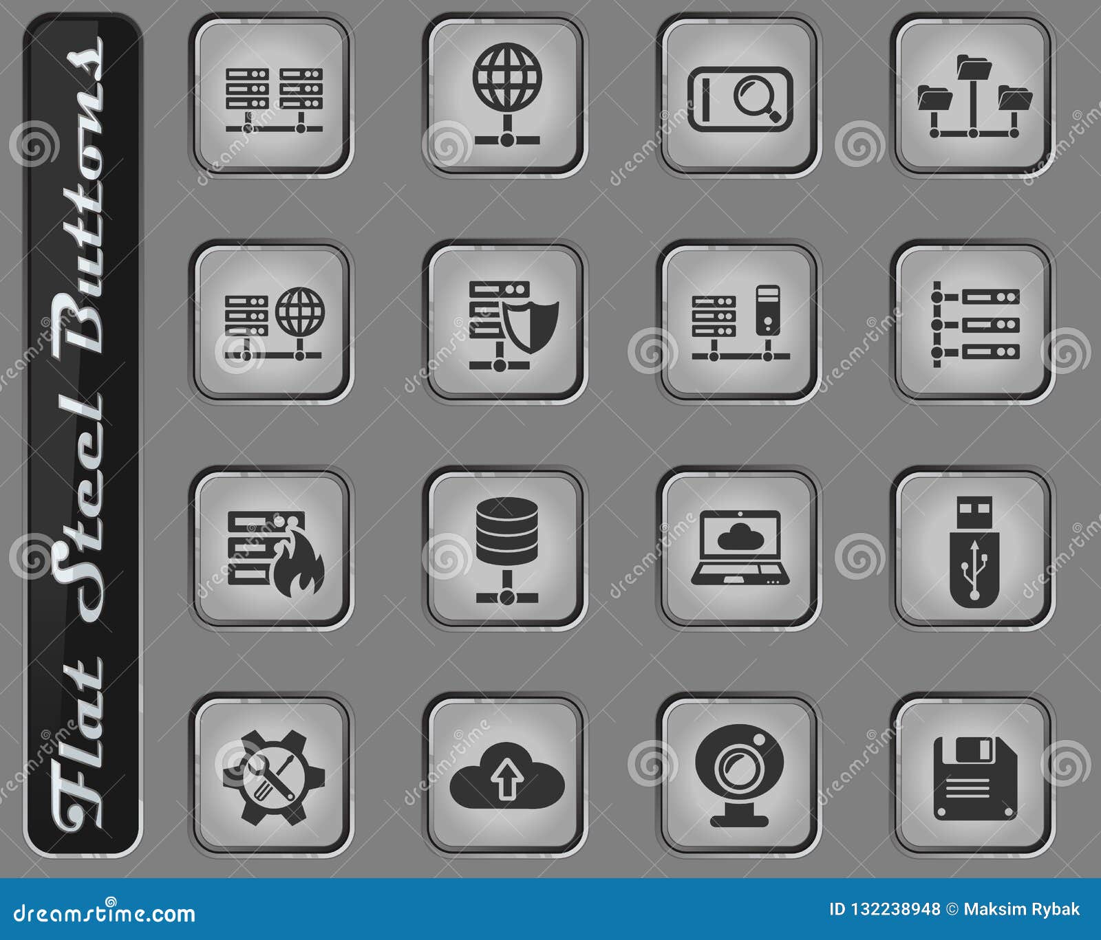 Hosting provider icon set stock vector. Illustration of cloud - 132238948