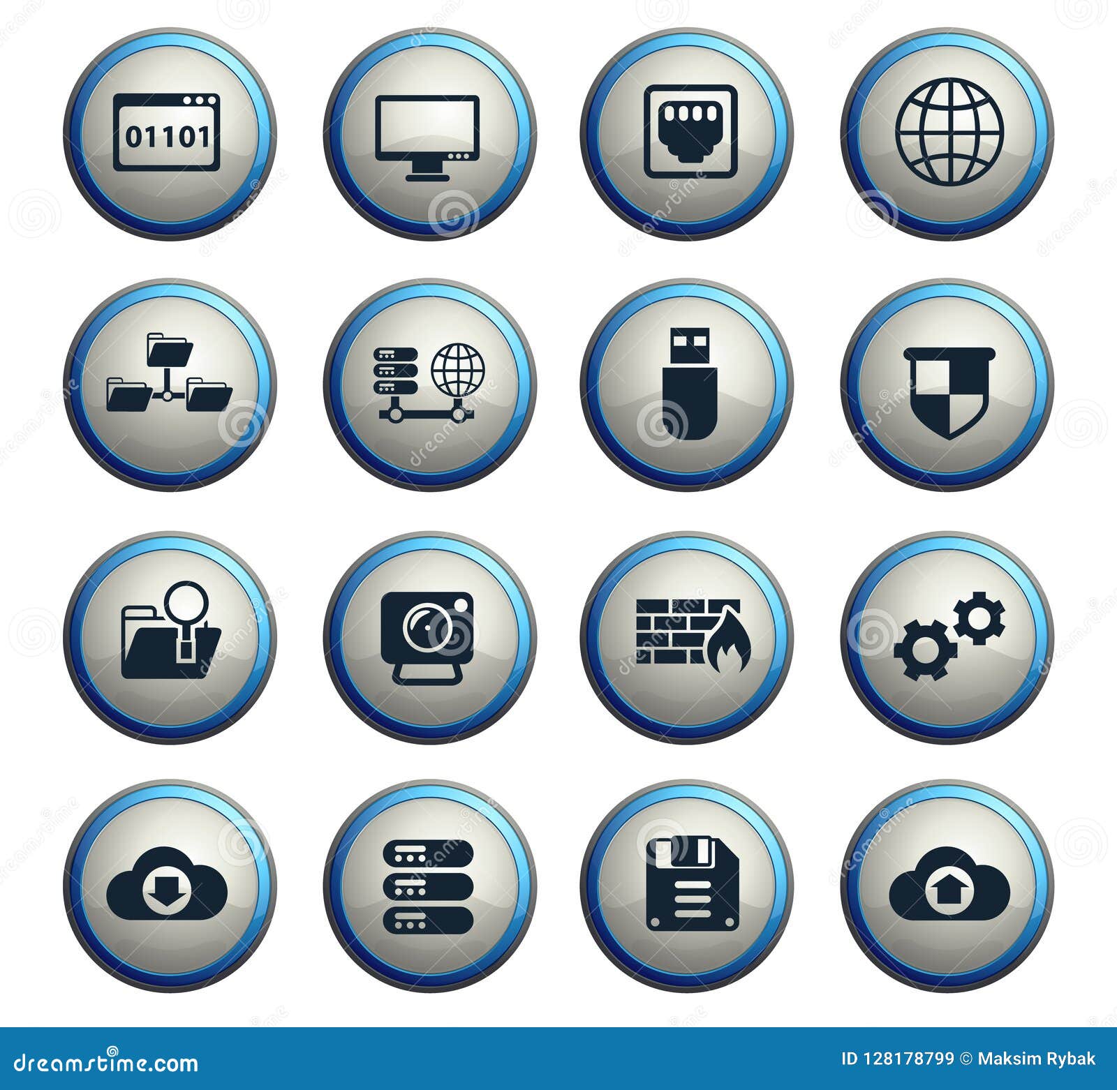 Hosting provider icon set stock vector. Illustration of traffic - 128178799
