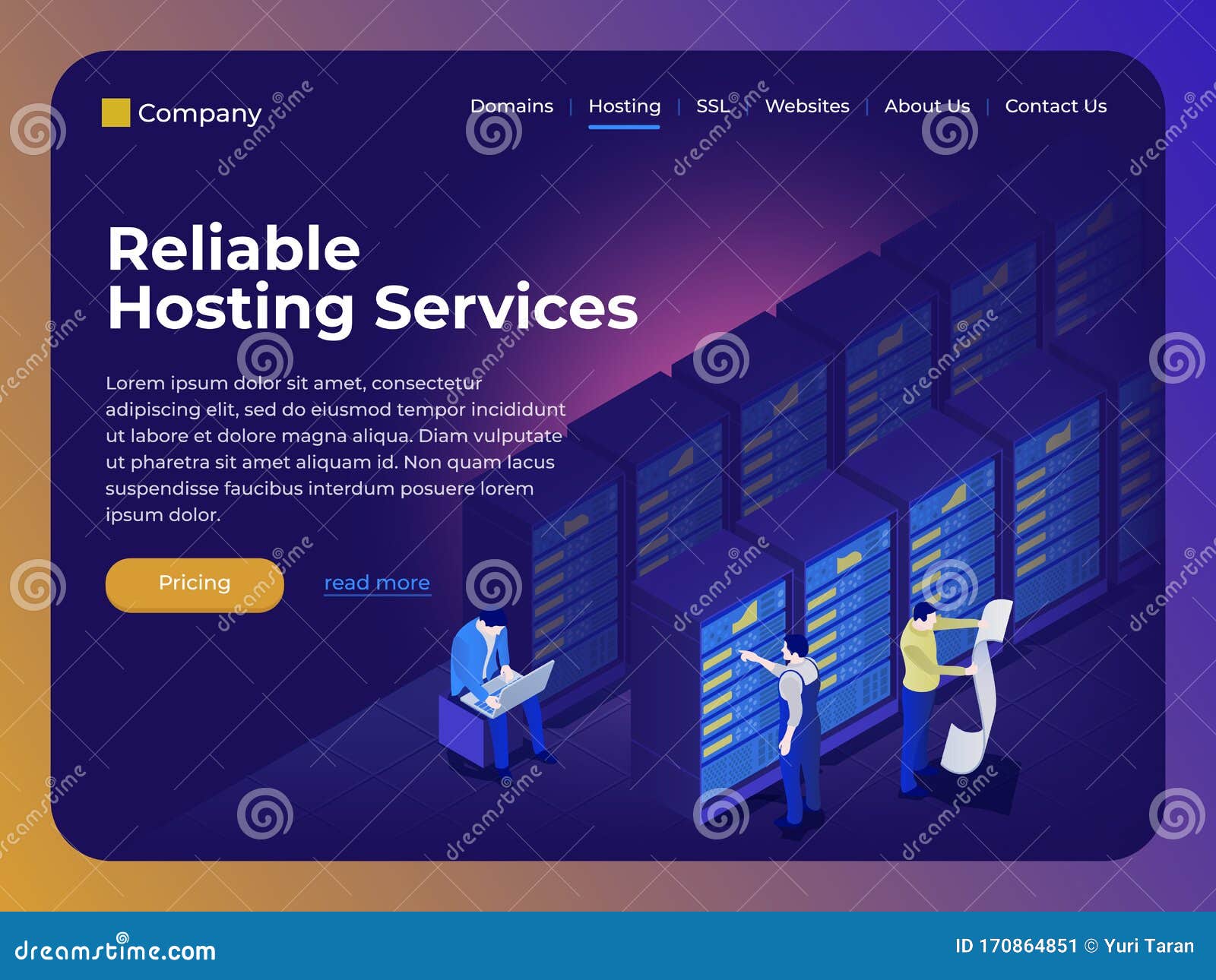 Computation Center Office People And Interact With Computers Vector ...
