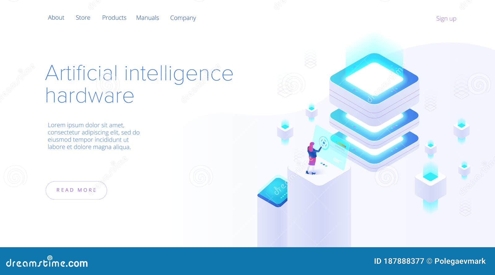 Hosting Server Isometric Vector Illustration. Abstract 3d Datacenter or Data Center Room ...