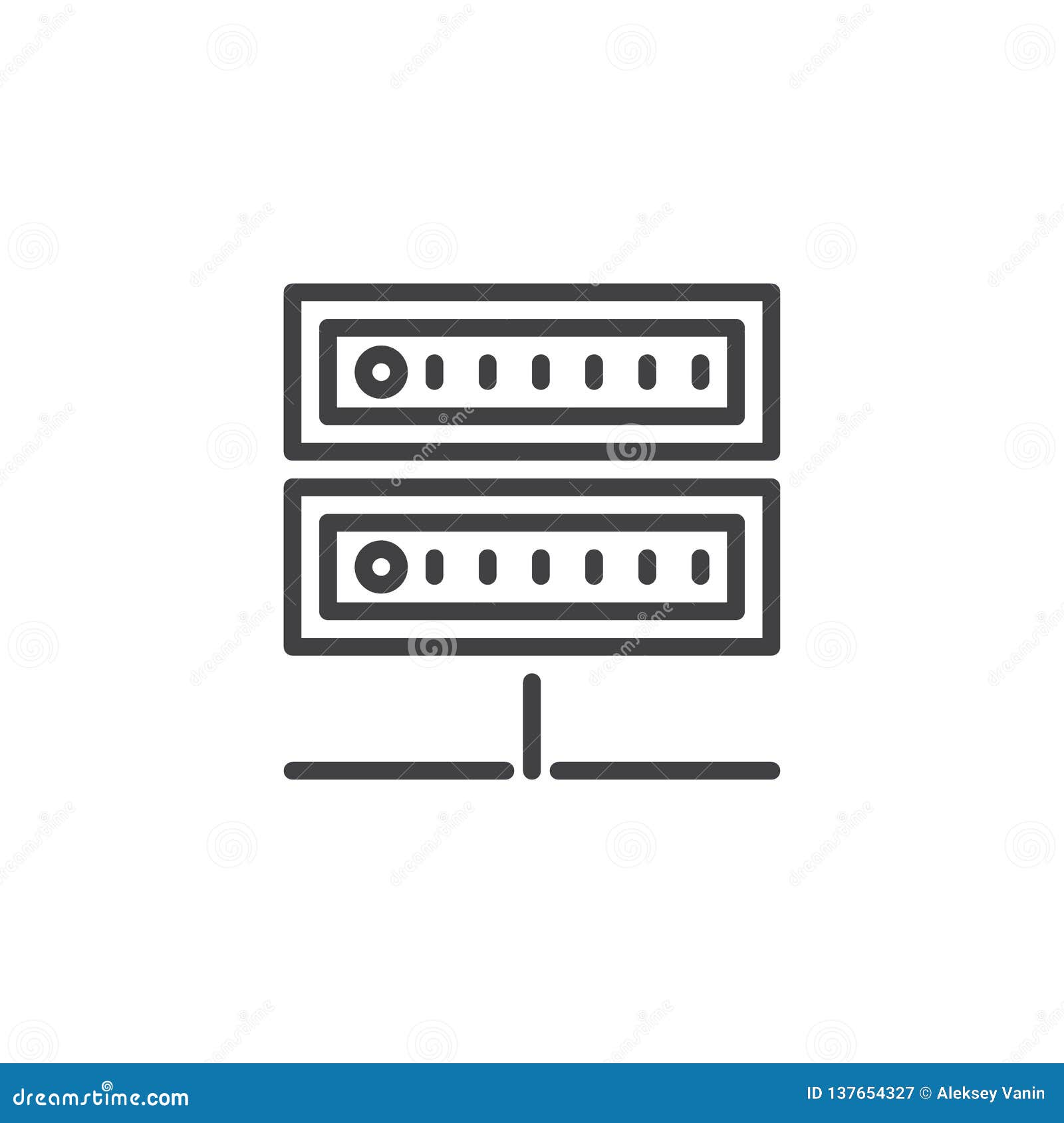 Hosting server line icon stock vector. Illustration of center - 137654327