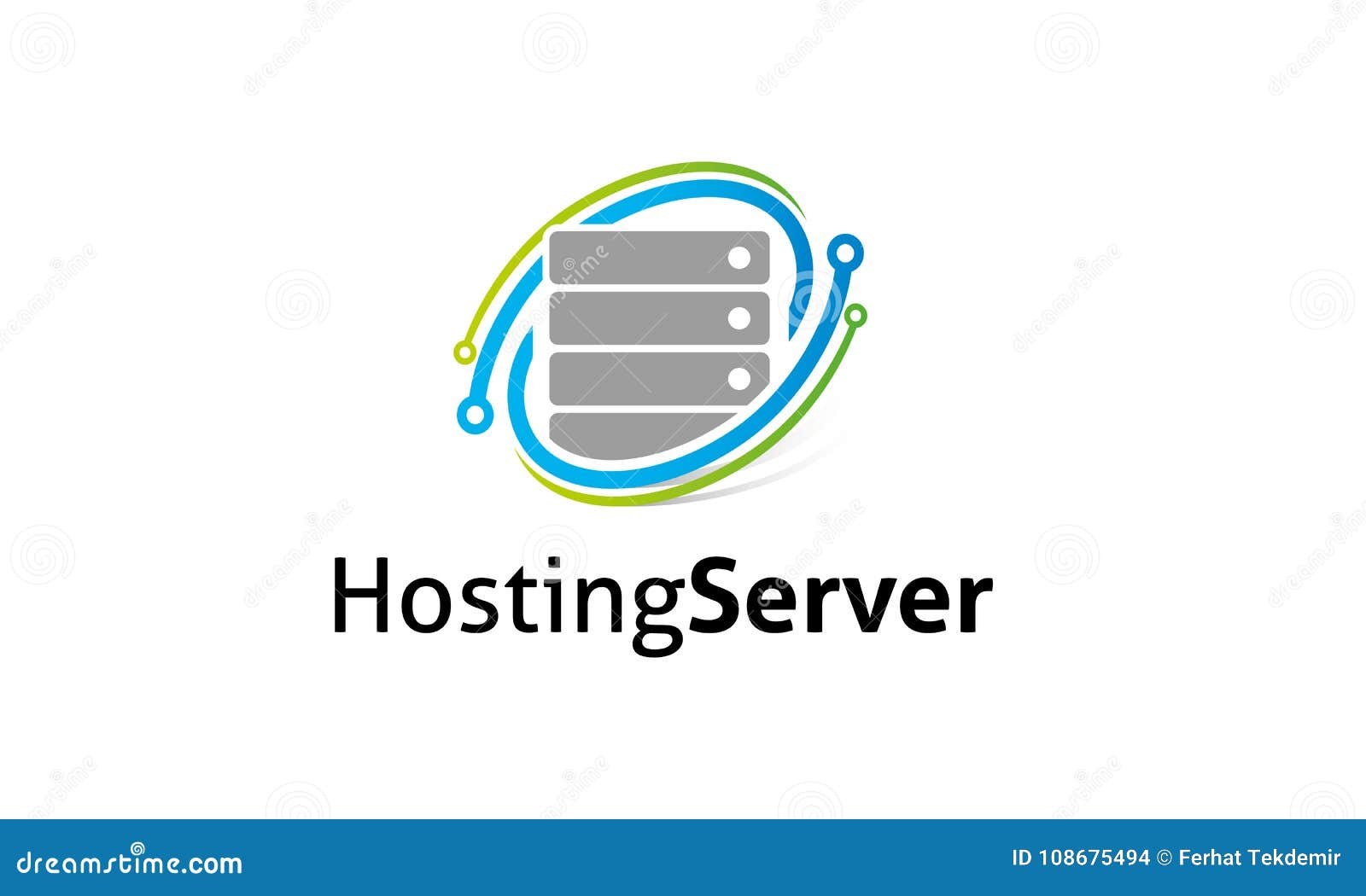 Hosting Server Logo Template Stock Illustration - Illustration of tech ...