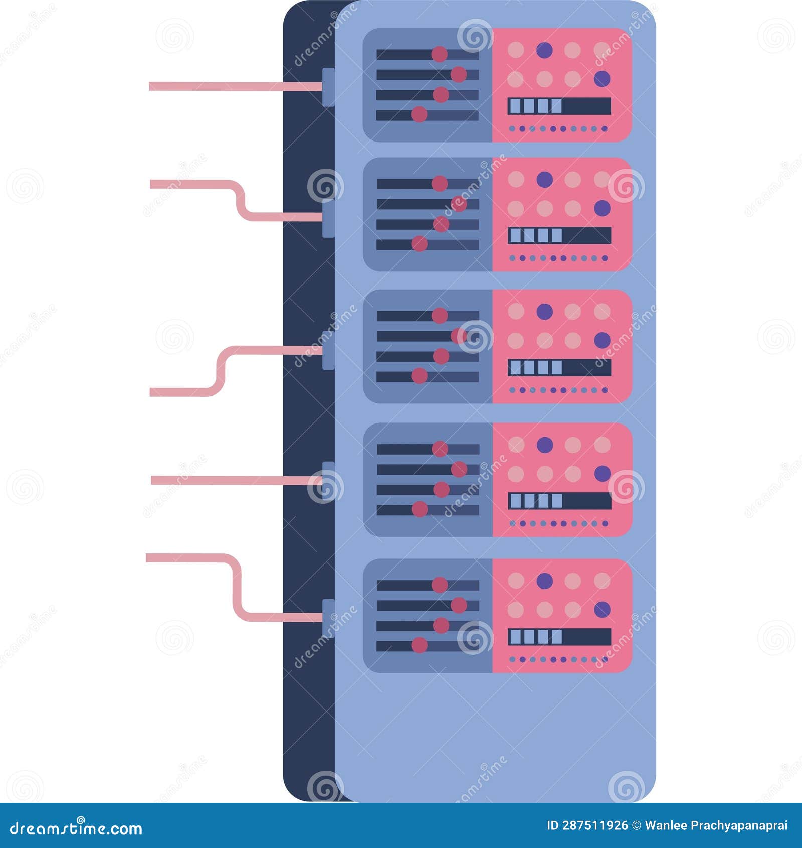 Hosting Rack Vector Data Center Equipment Icon Stock Illustration ...