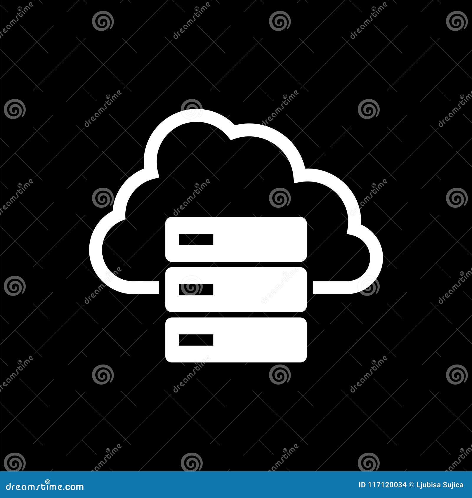 Hosting Server Shadow, Database Icon on Dark Background Stock Vector ...