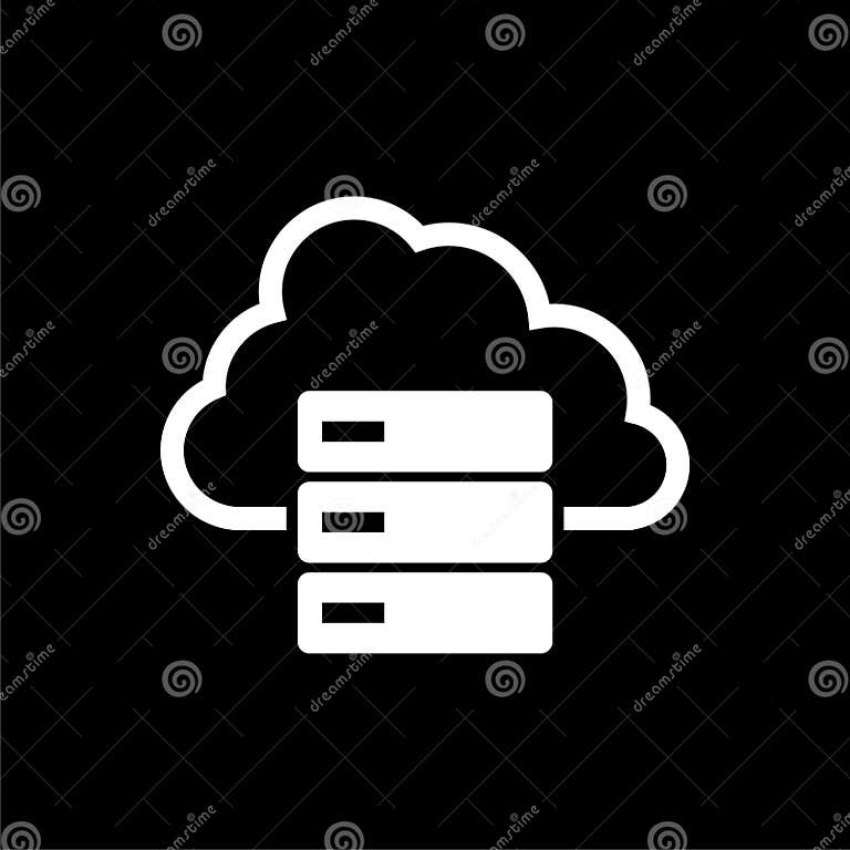 Hosting Server Shadow, Database Icon on Dark Background Stock Vector ...