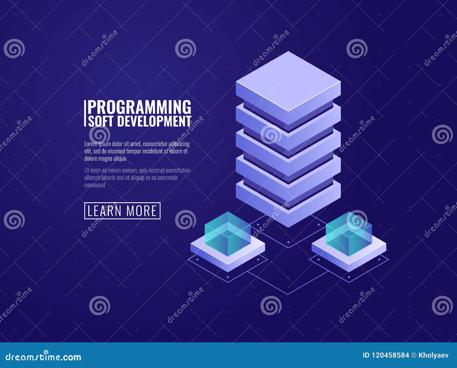 Datacenter Concept, Blockchain Tech Isometric Icon, Digital Technology ...