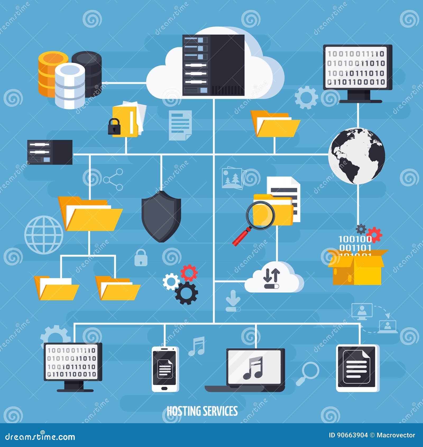 Data Base Concept Structure, Cartoon Style Vector Illustration ...