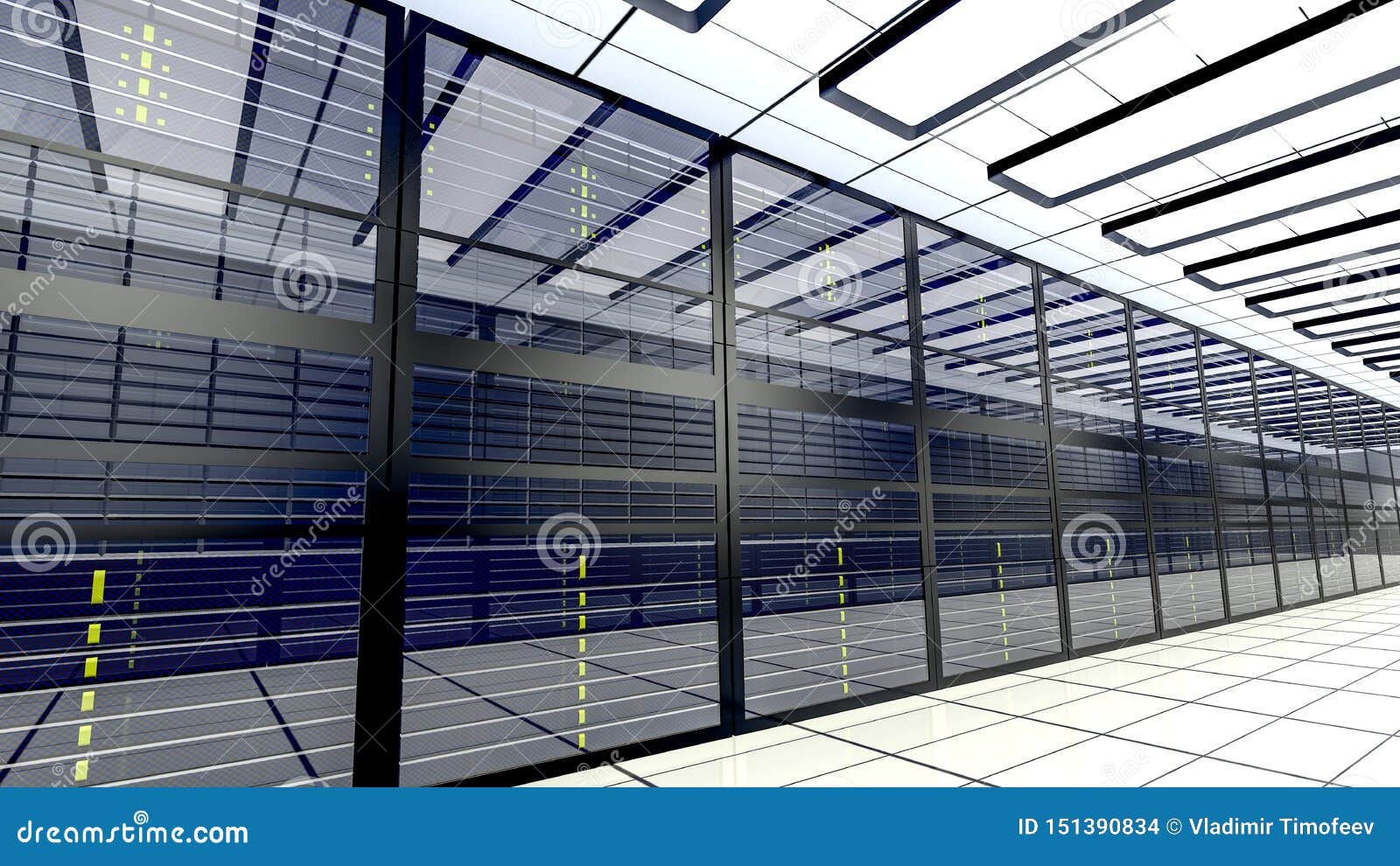 Hosting Services. Servers in Datacenter Stock Illustration ...