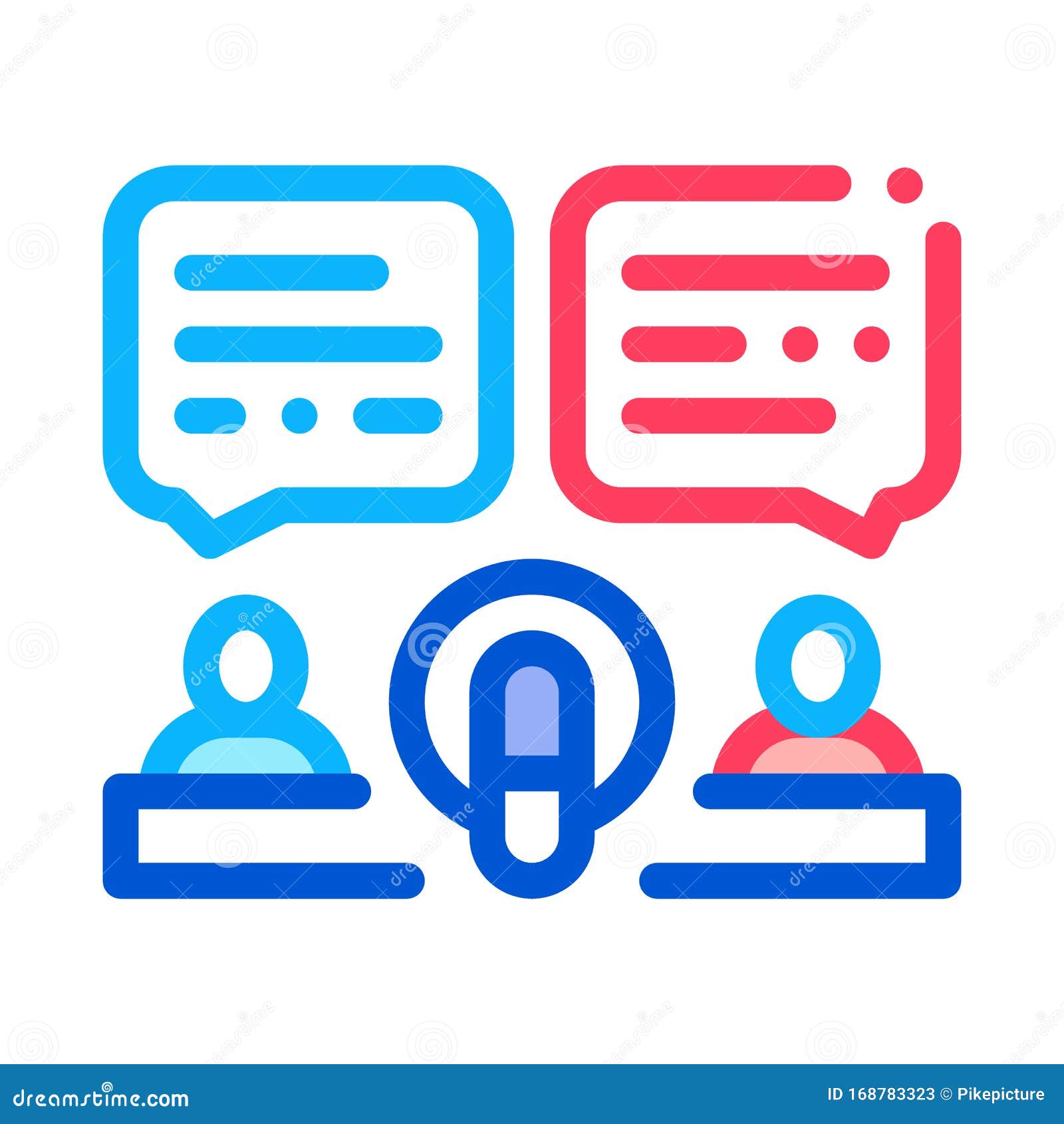 Hosts Talk in Microphone Icon Outline Illustration Stock Vector ...