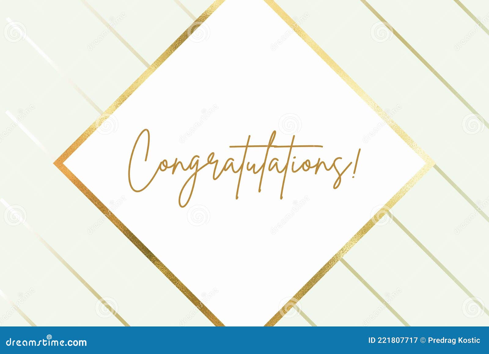 Congratulations Greeting Card in a Gold Frame. Stock Illustration ...