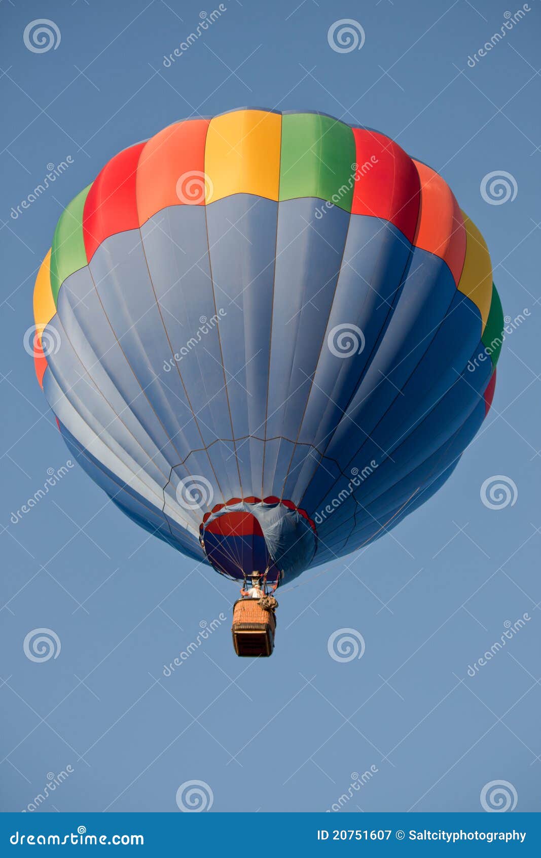 Hot air balloon above stock image. Image of drift, gliding - 20751607
