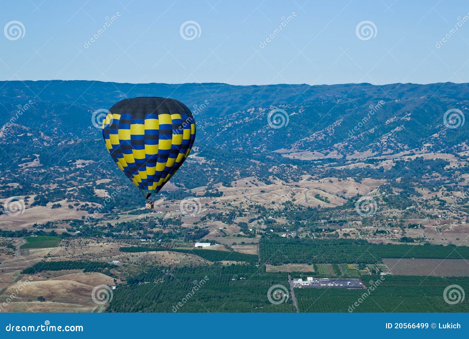 From Hot Air Balloon Above the Valley Stock Image - Image of basket ...