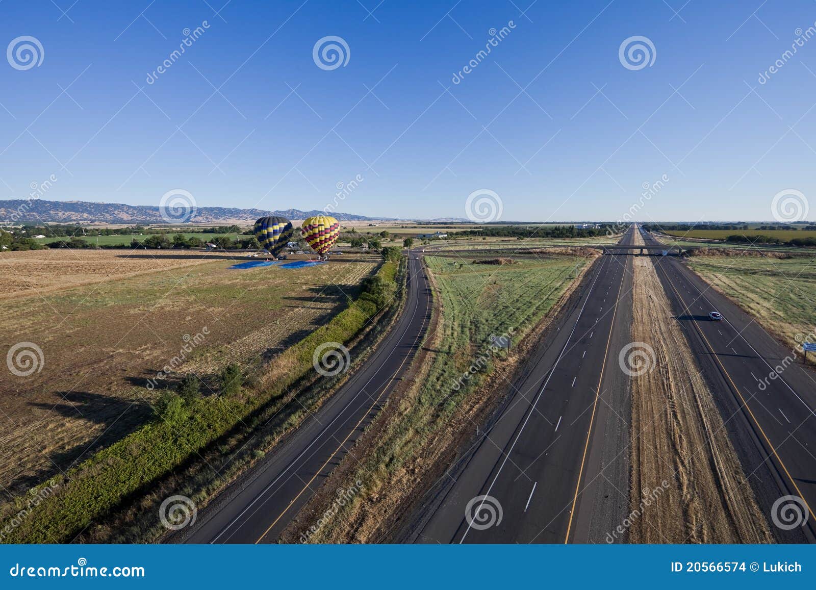 From Hot Air Balloon Above the Valley Stock Photo - Image of aerial ...