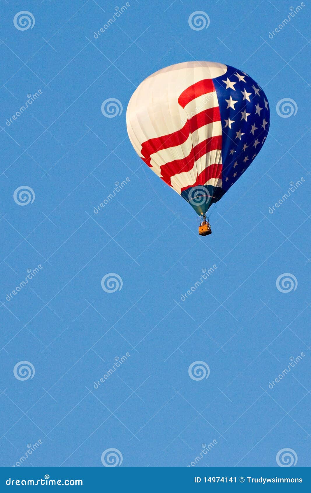 Hot Air Balloon with American Flag Stock Image - Image of colorful ...