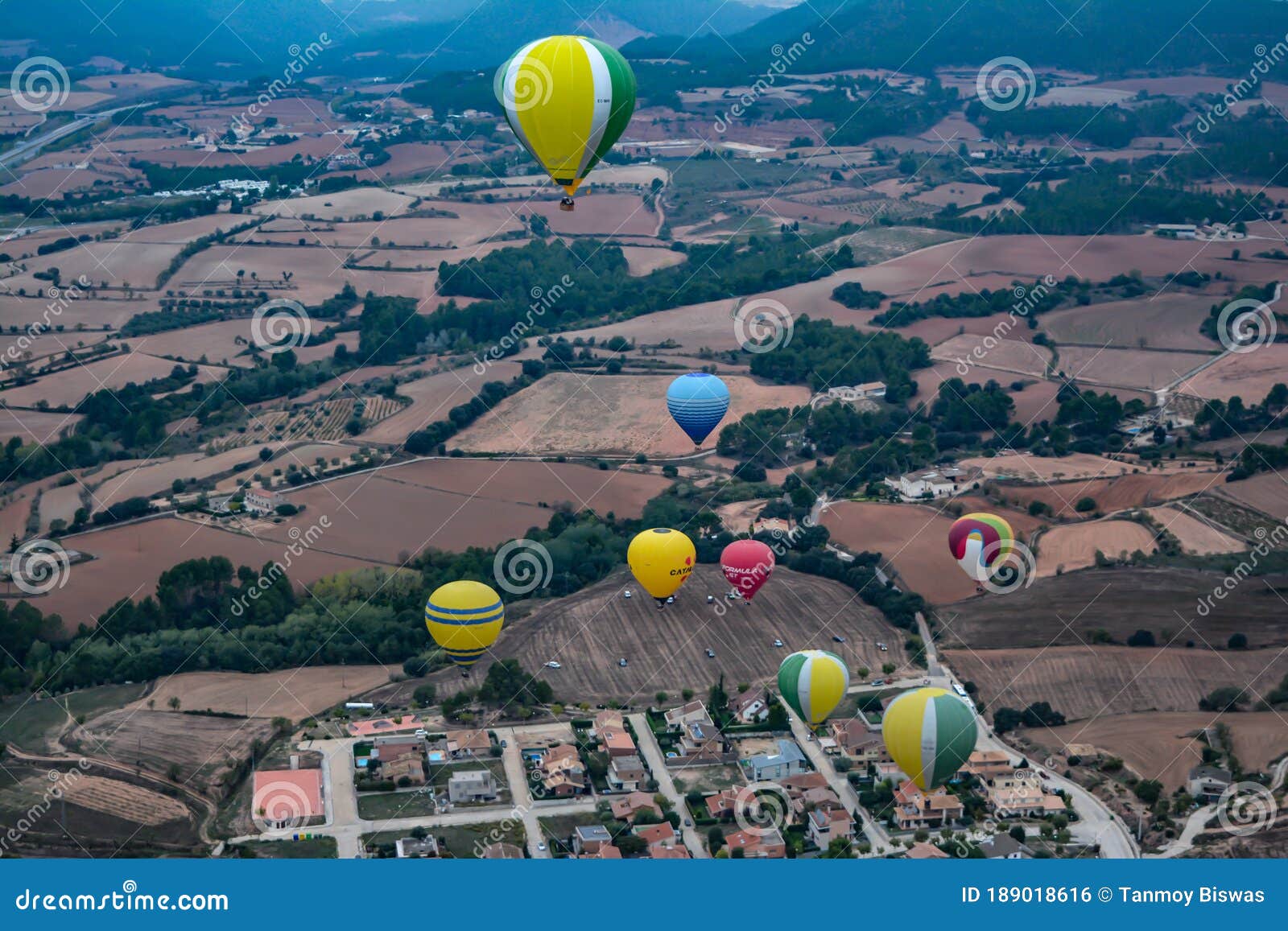 Hot Air Balloon in Barcelona, Spain. Editorial Photo - Image of ...
