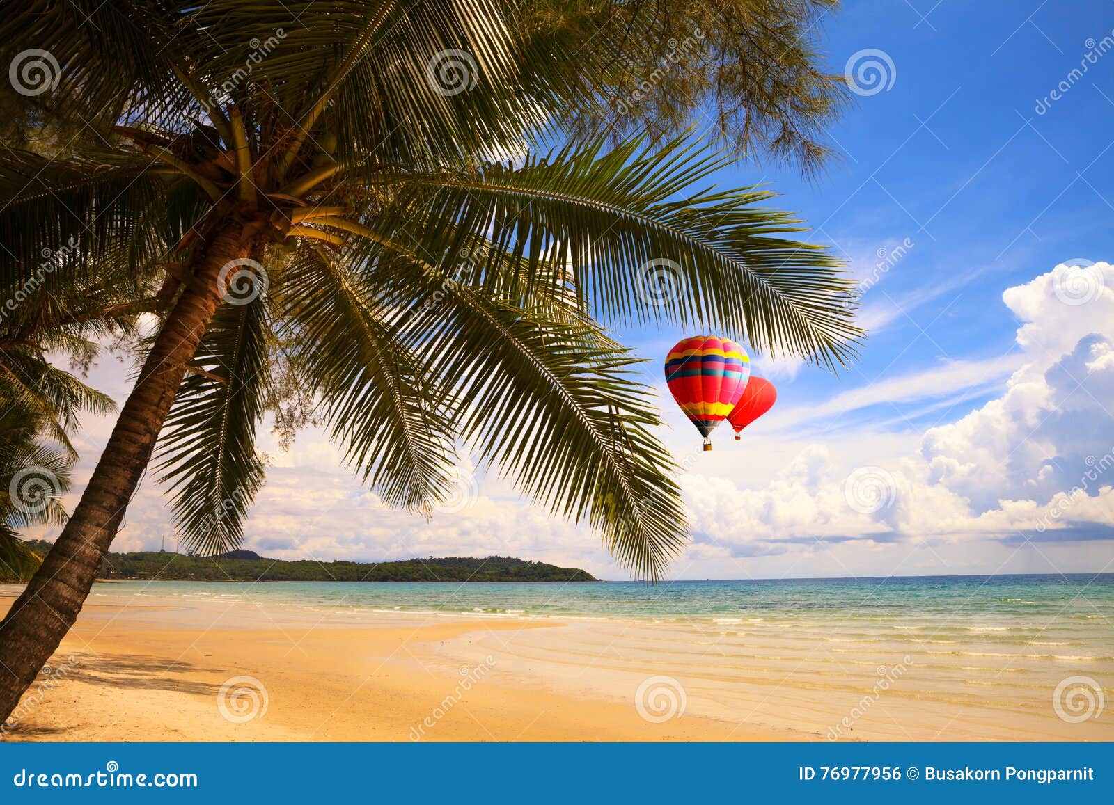 Hot Air Balloon stock photo. Image of ocean, balloon - 76977956