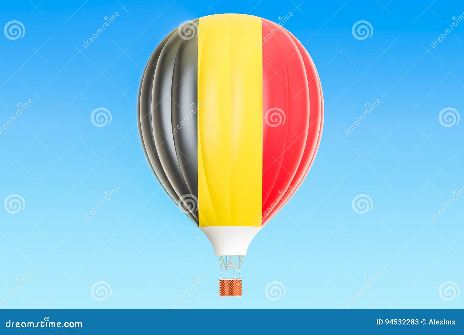 Hot Air Balloon With Belgian Flag And Graduation Cap Stock Photography ...