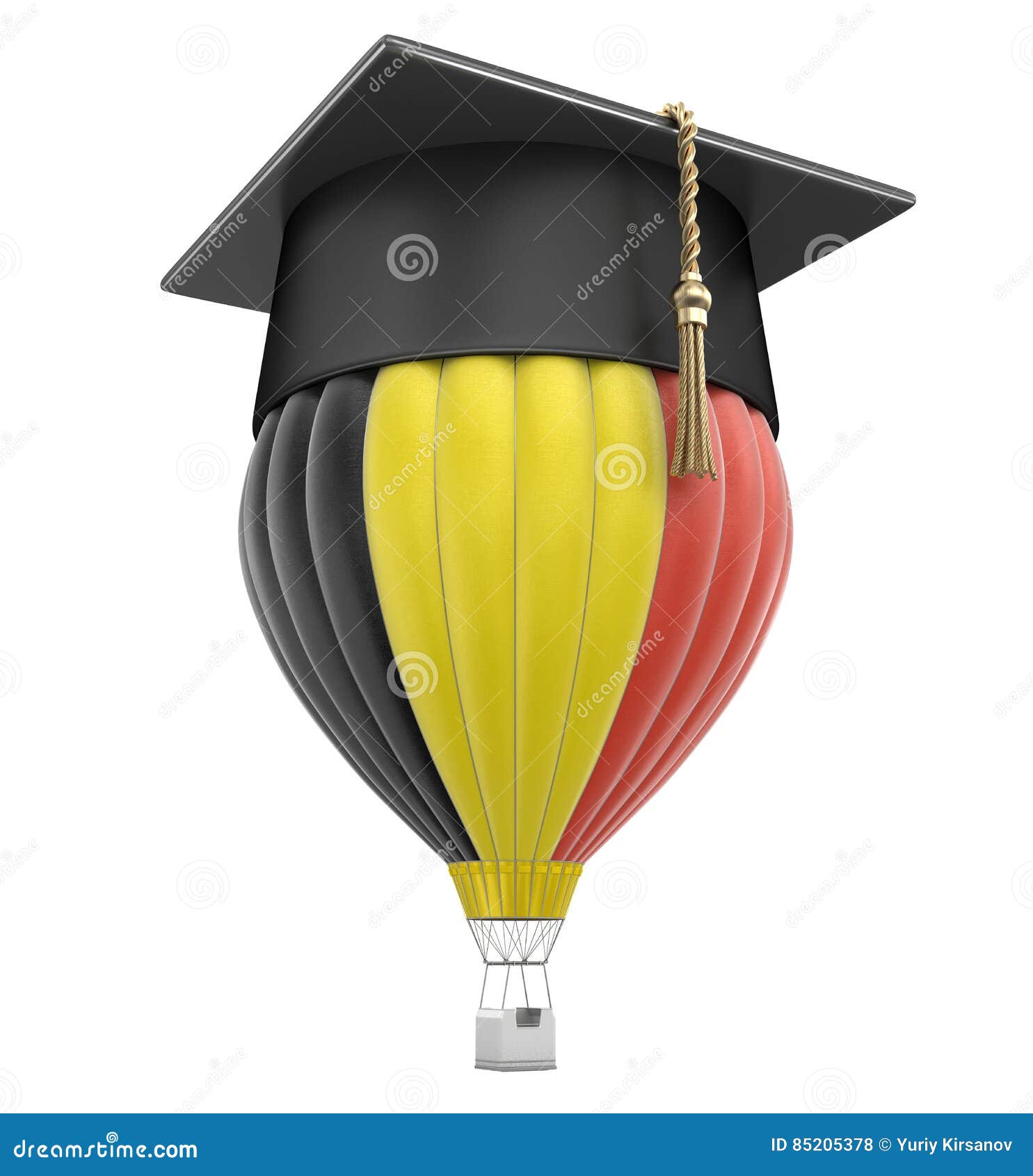 Hot Air Balloon With Belgian Flag And Graduation Cap Stock Photography ...