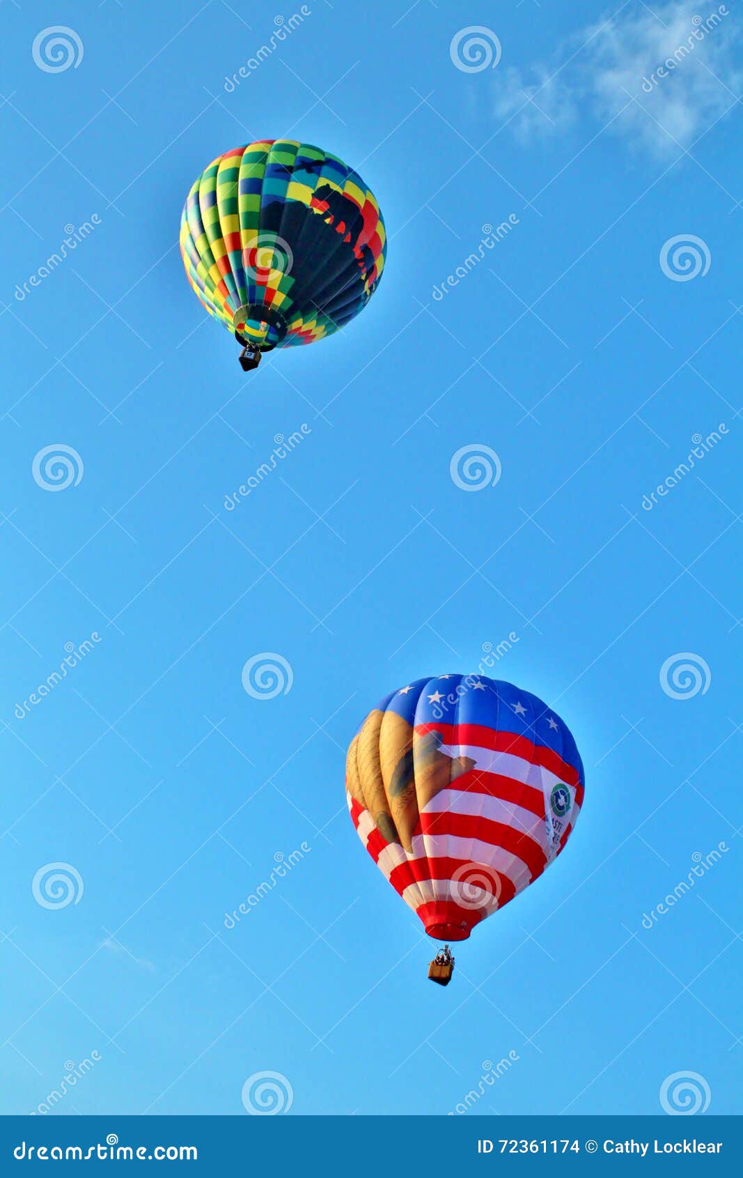 Hot Air Balloon in a Blue Sky Stock Photo - Image of freedom, bright ...
