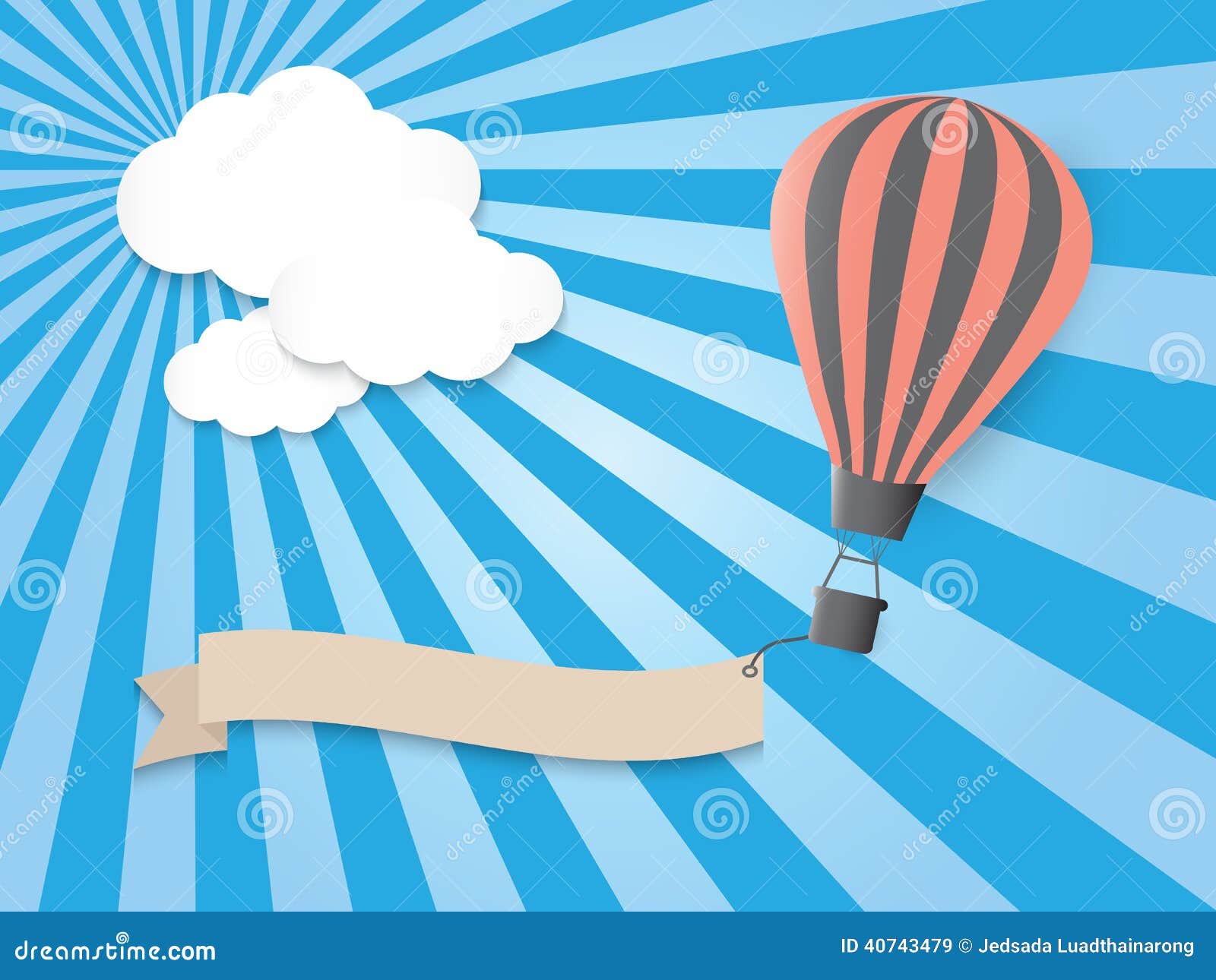 Hot Air Balloon in the Blue Sky Stock Vector - Illustration of flight ...