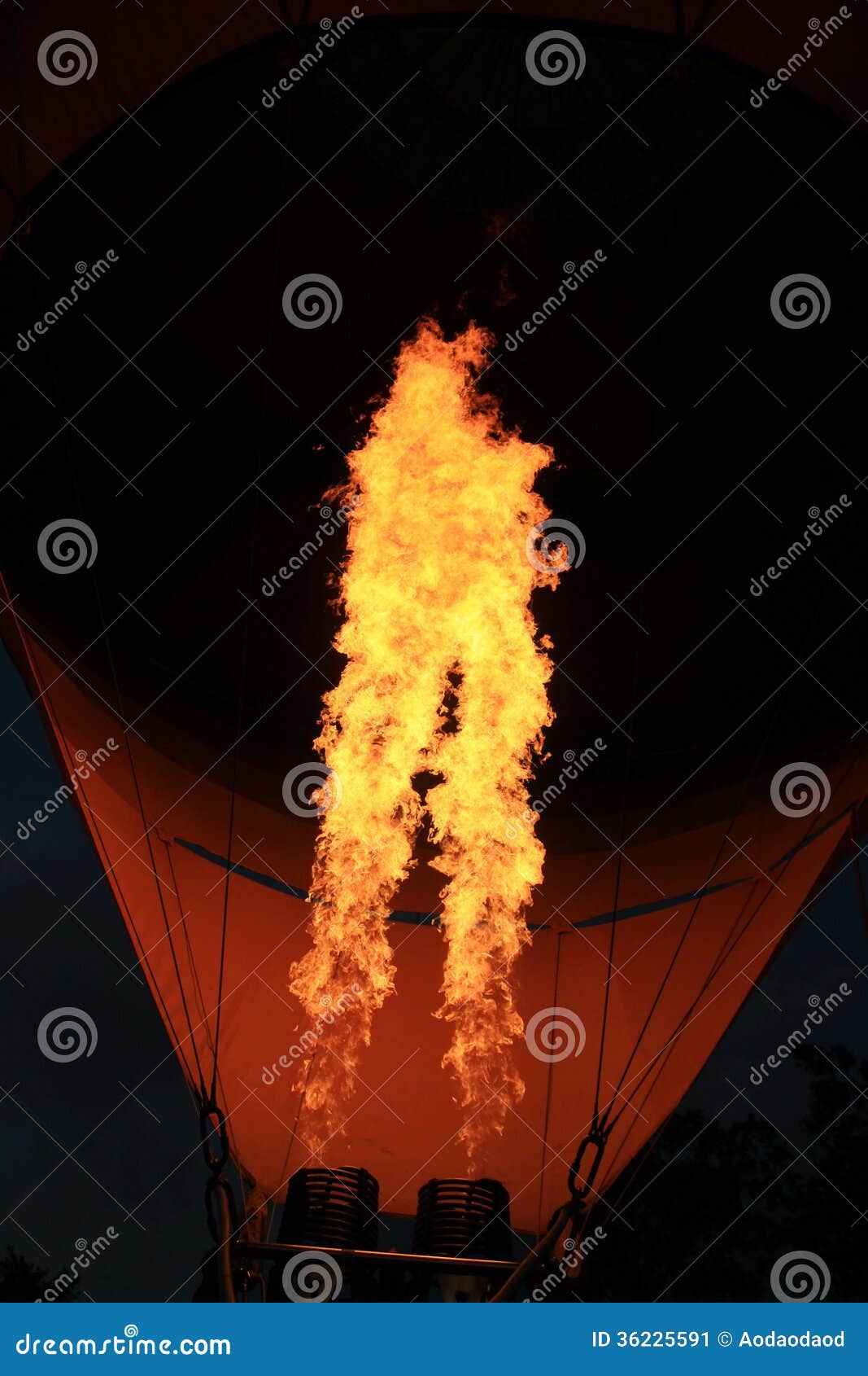 Hot Air Balloon Burner Flame Glowing Stock Image - Image of glow ...