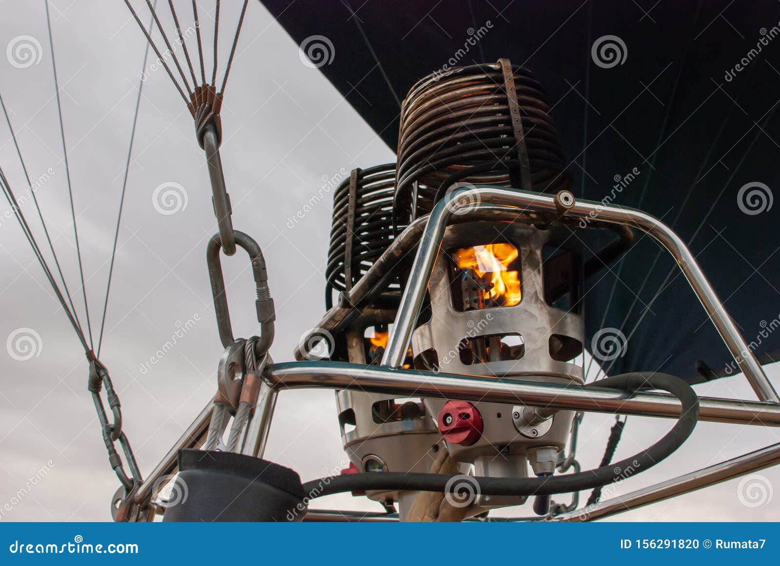 Hot Air Balloon Burner for Heating Air Stock Photo - Image of israel ...