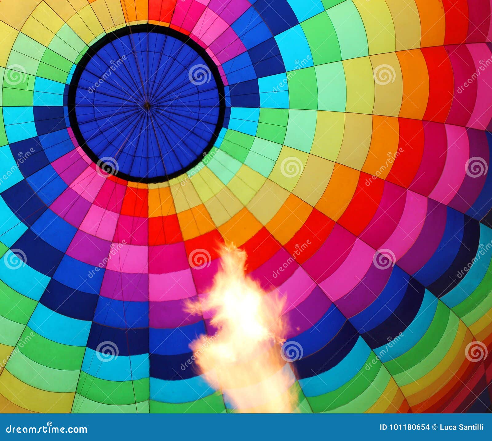Hot Air Balloon with Burning Flame Stock Photo - Image of abstract ...