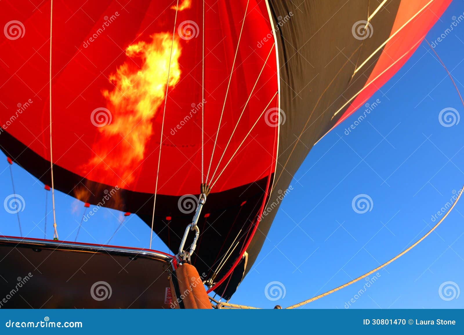 Hot Air Balloon Closeup Fire Stock Photo - Image of dangerous, color ...