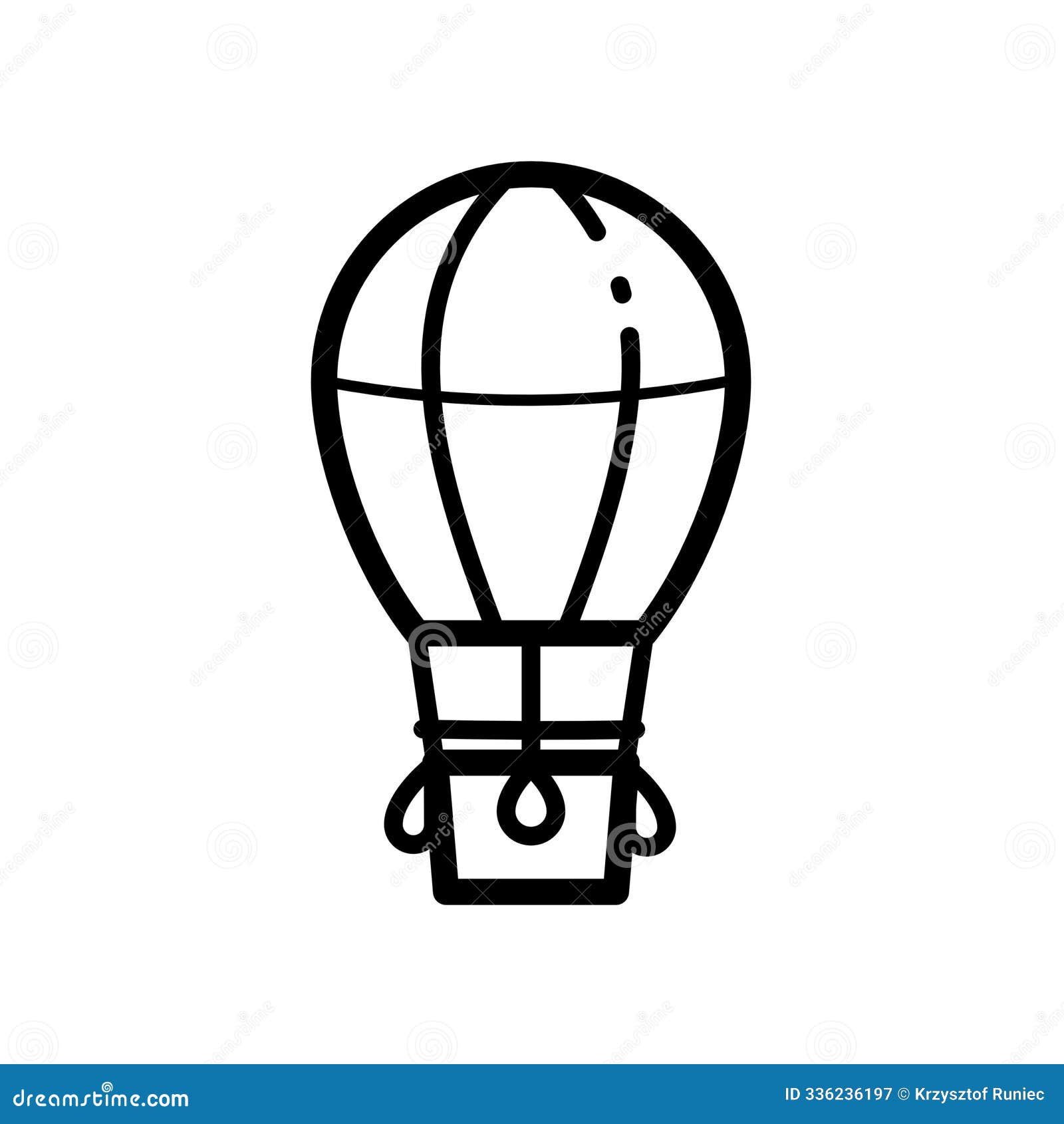Hot Air Balloon with Clouds - Vector Icon Stock Illustration ...
