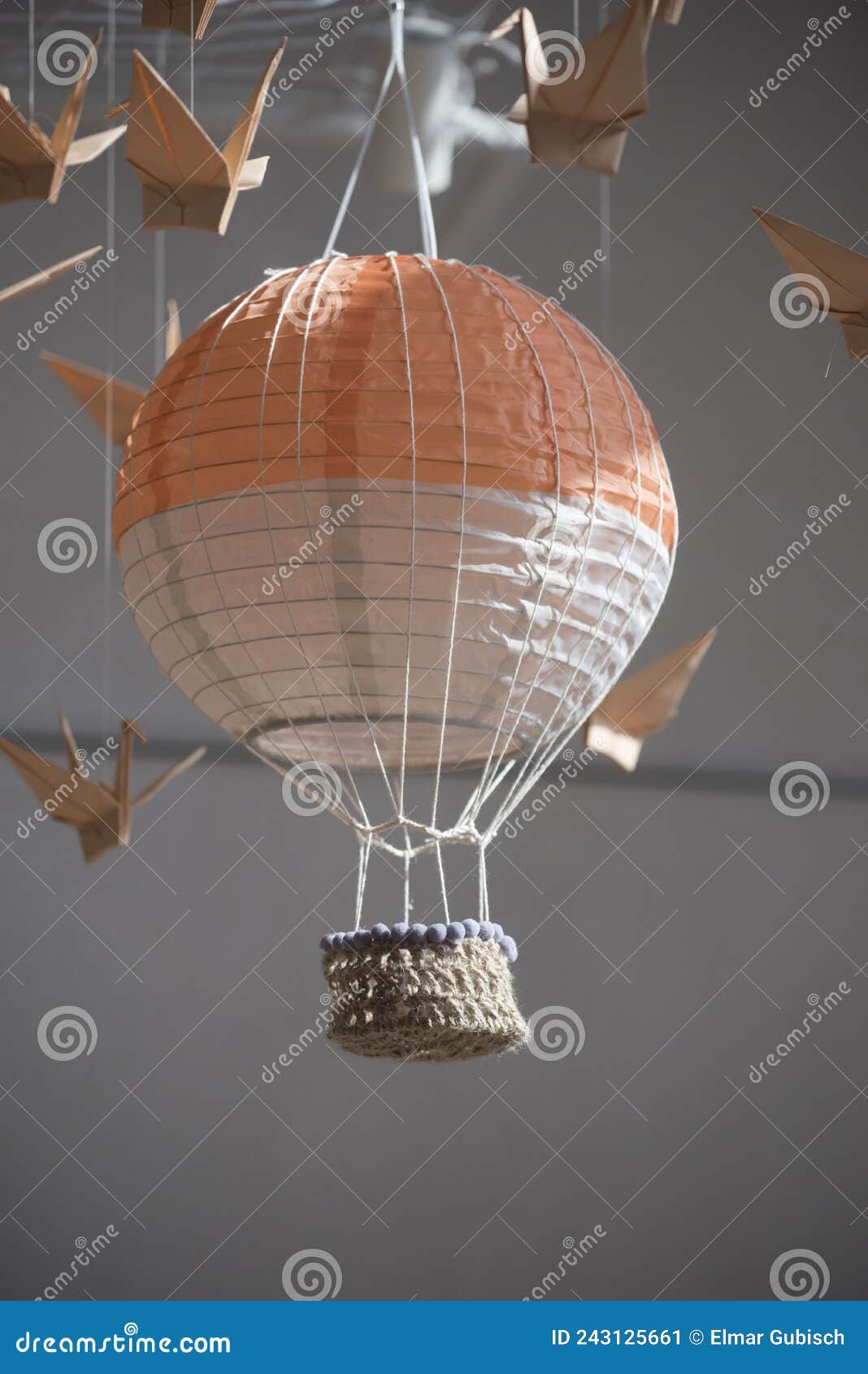 Hot Air Balloon with Envelope and Gondola Stock Image - Image of burner ...