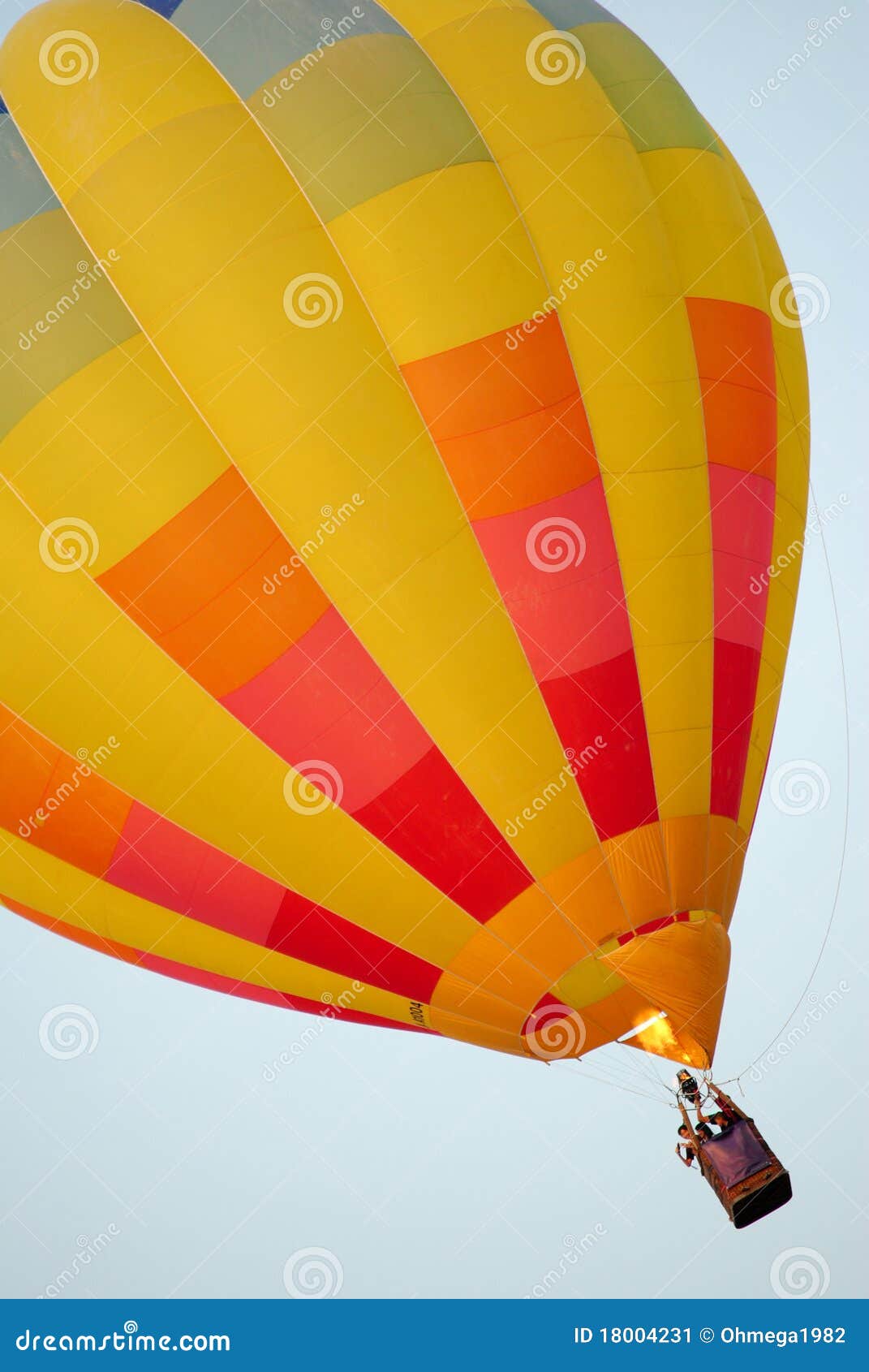 Hot Air Balloon with fire stock illustration. Illustration of ribbon ...