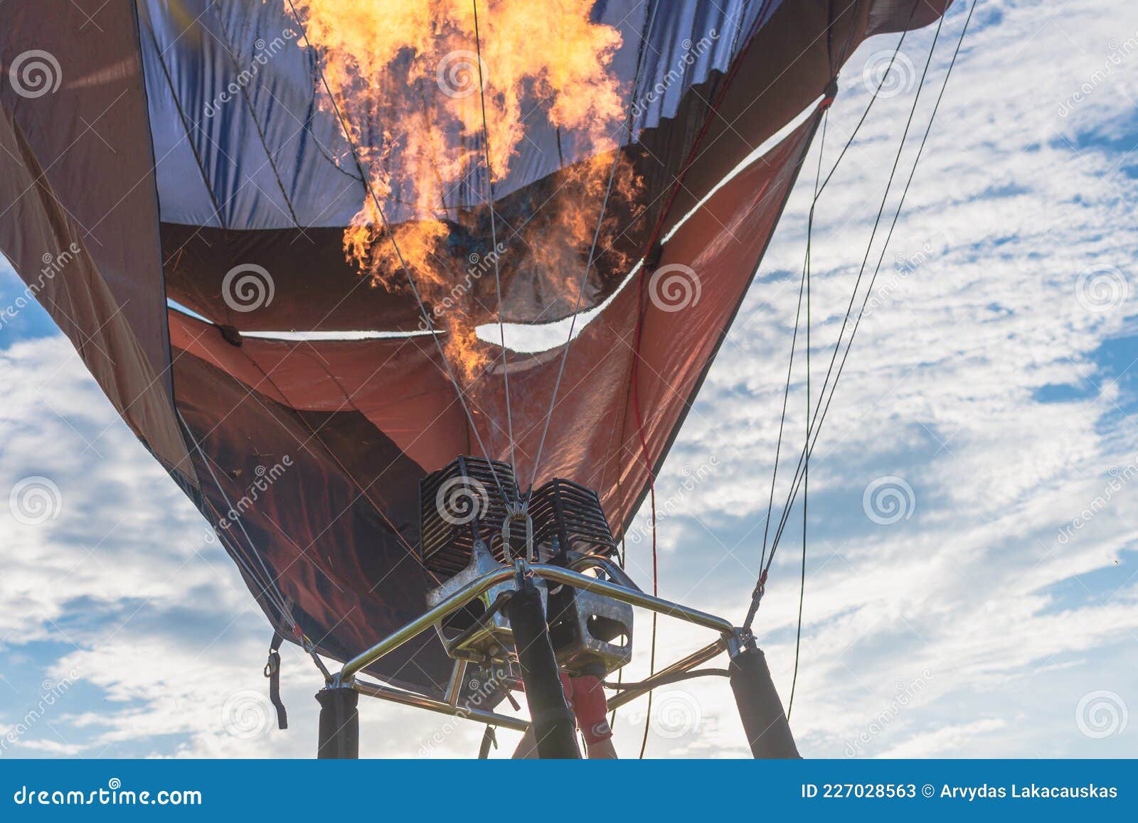 Hot Air Balloon Fire Burner.The Flame Of A Hot Air Balloon In Flight At ...