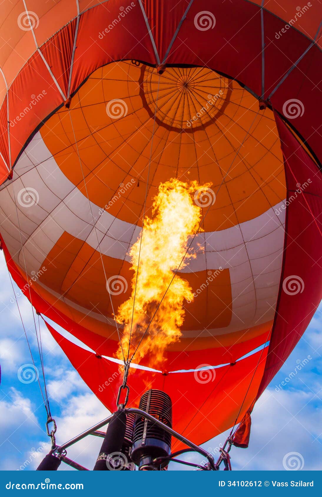 Hot-air balloon flames stock photo. Image of orange, flight - 34102612